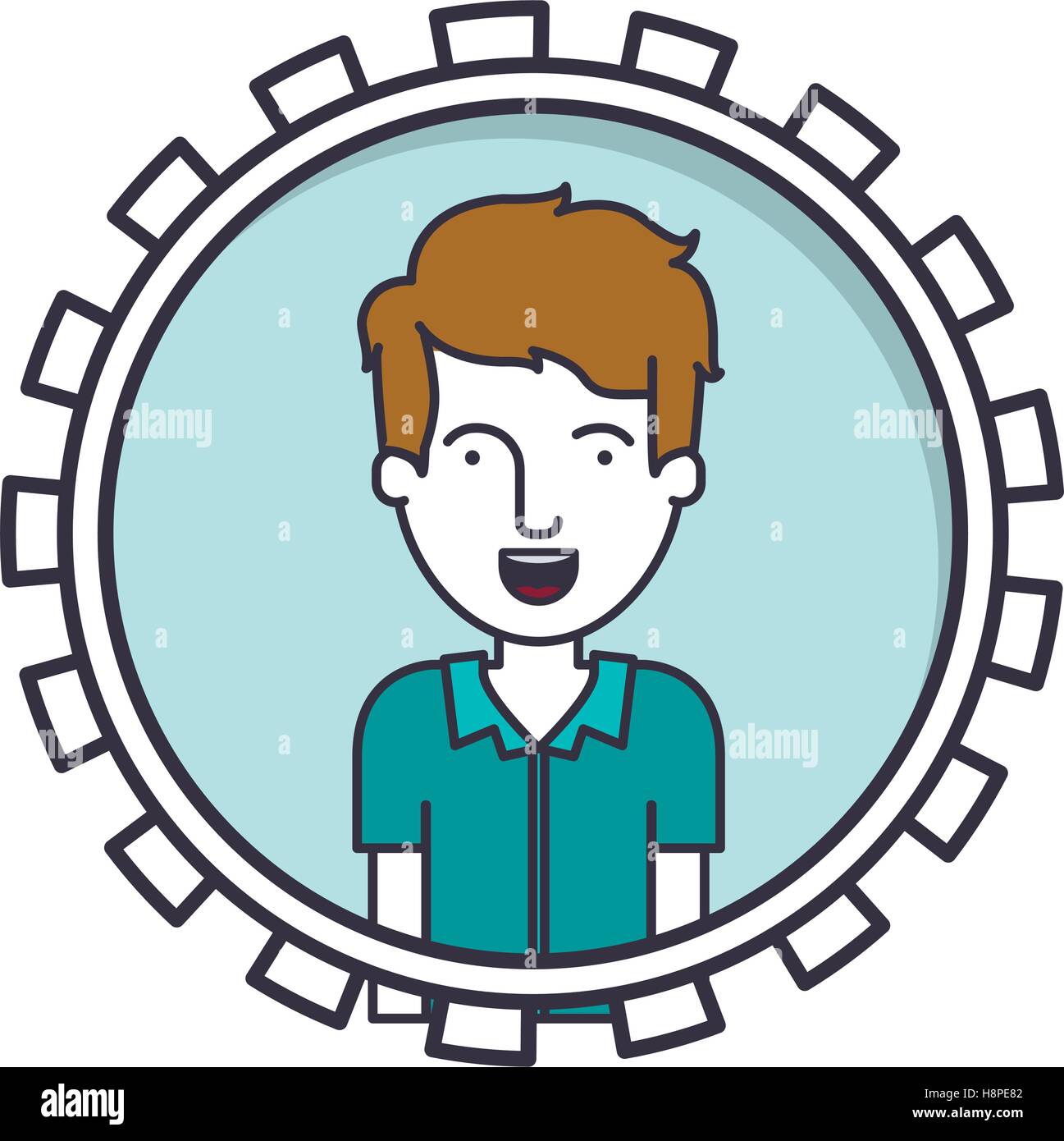 Man cartoon inside circle icon. Male avatar person human and people ...
