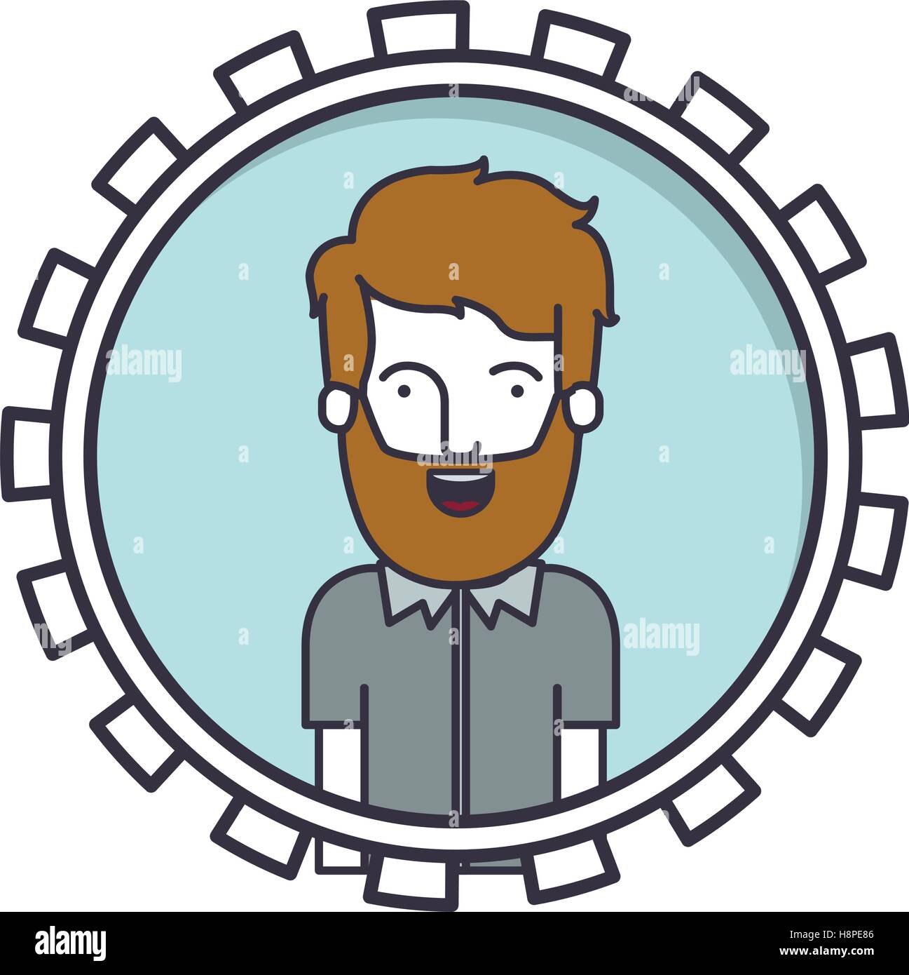 Man cartoon inside circle icon. Male avatar person human and people ...