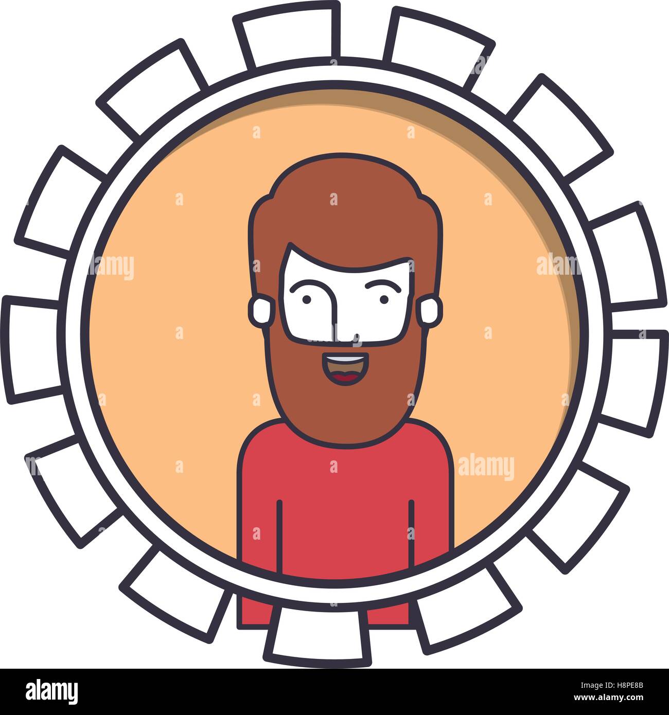 Man cartoon inside circle design hi-res stock photography and images ...