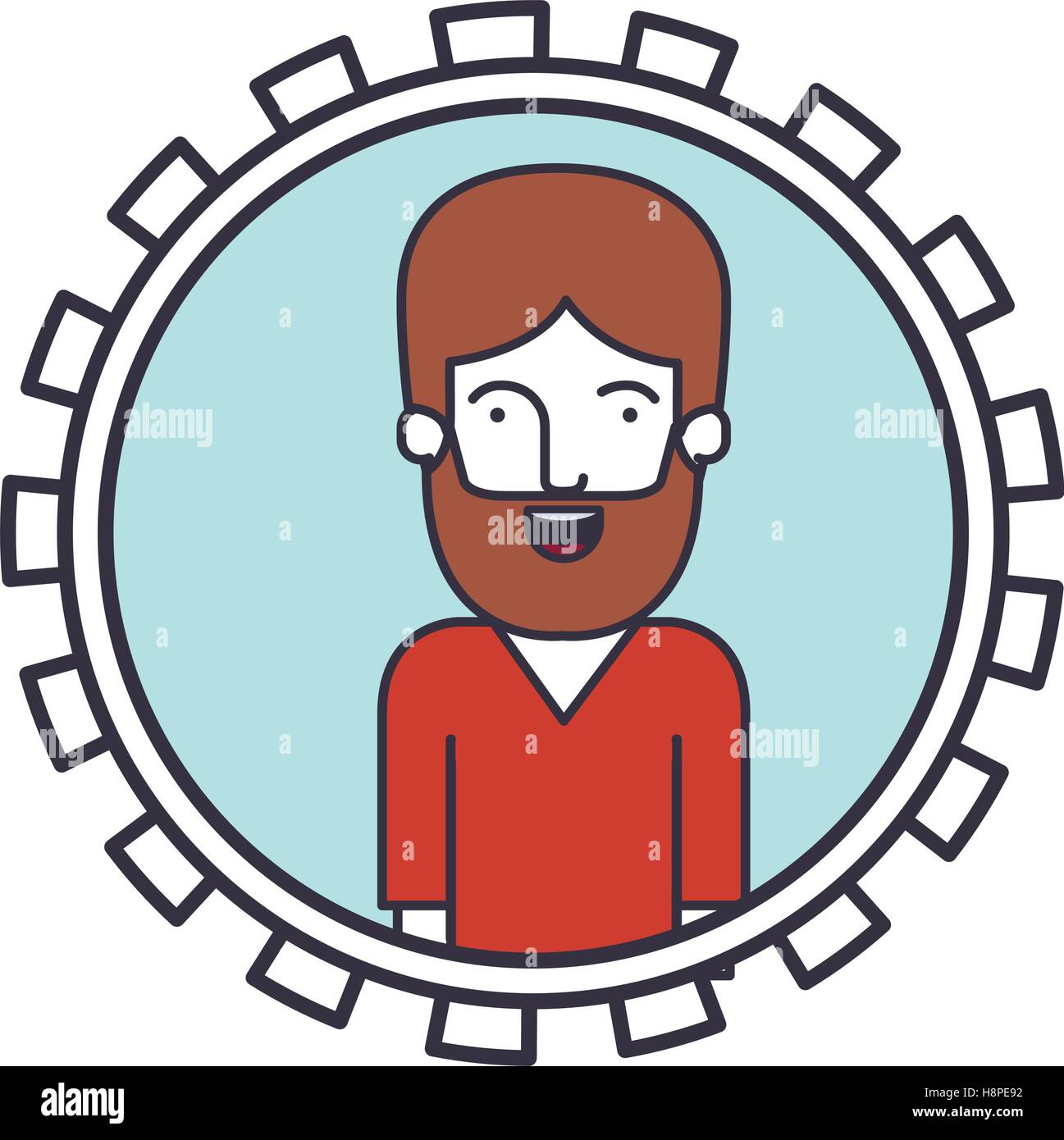 Man cartoon inside circle icon. Male avatar person human and people ...