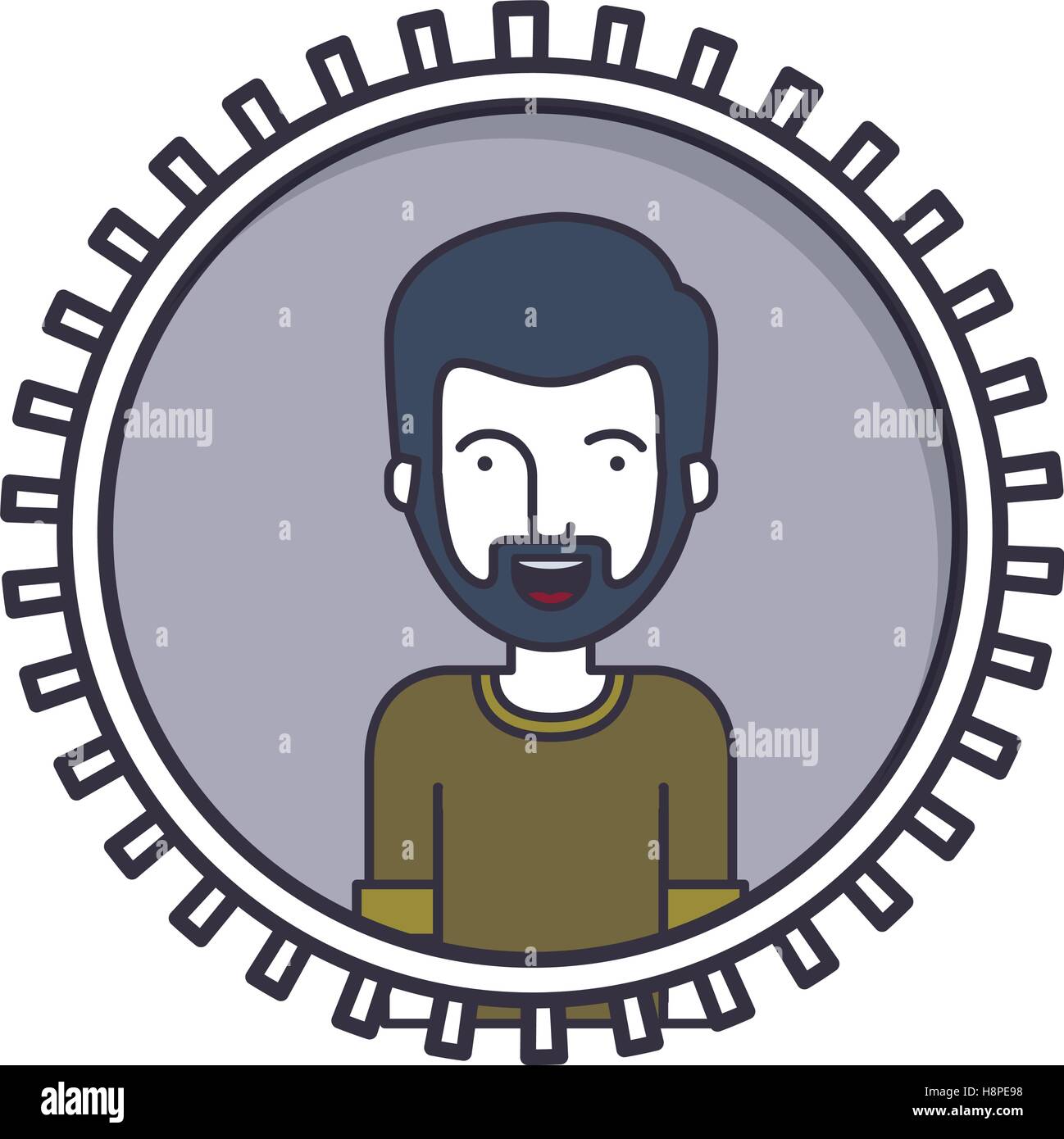 Man cartoon inside circle icon. Male avatar person human and people ...