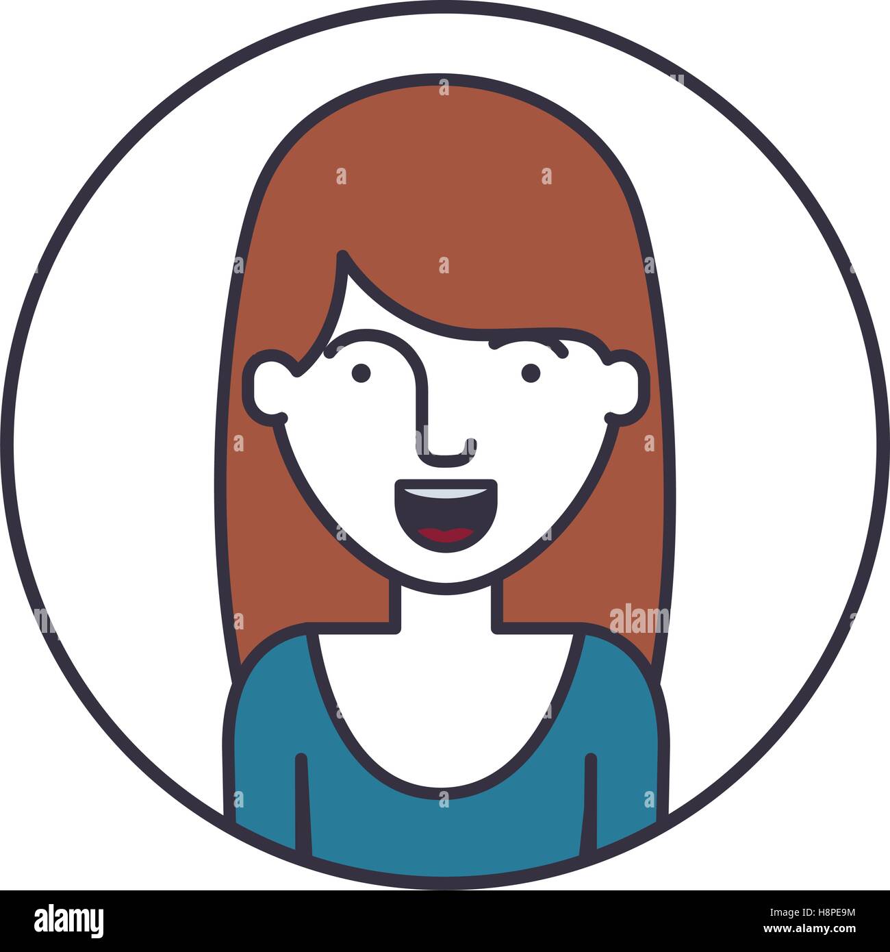 Woman cartoon inside circle icon. Female avatar person human and people ...
