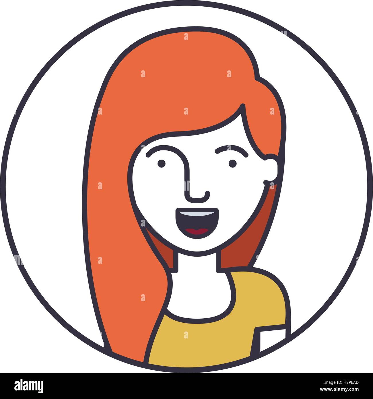 Woman cartoon inside circle icon. Female avatar person human and people ...
