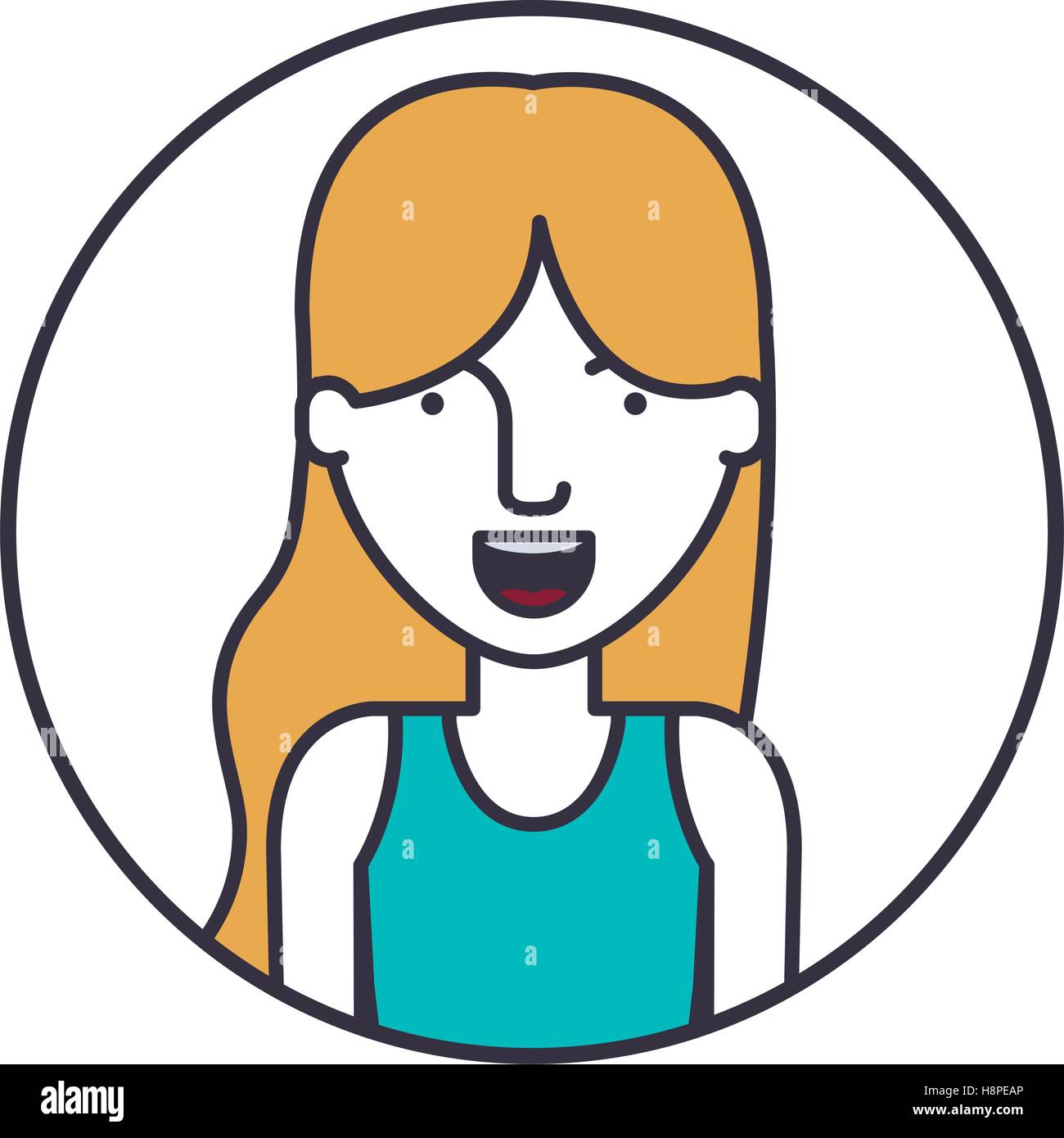 Woman cartoon inside circle icon. Female avatar person human and people ...