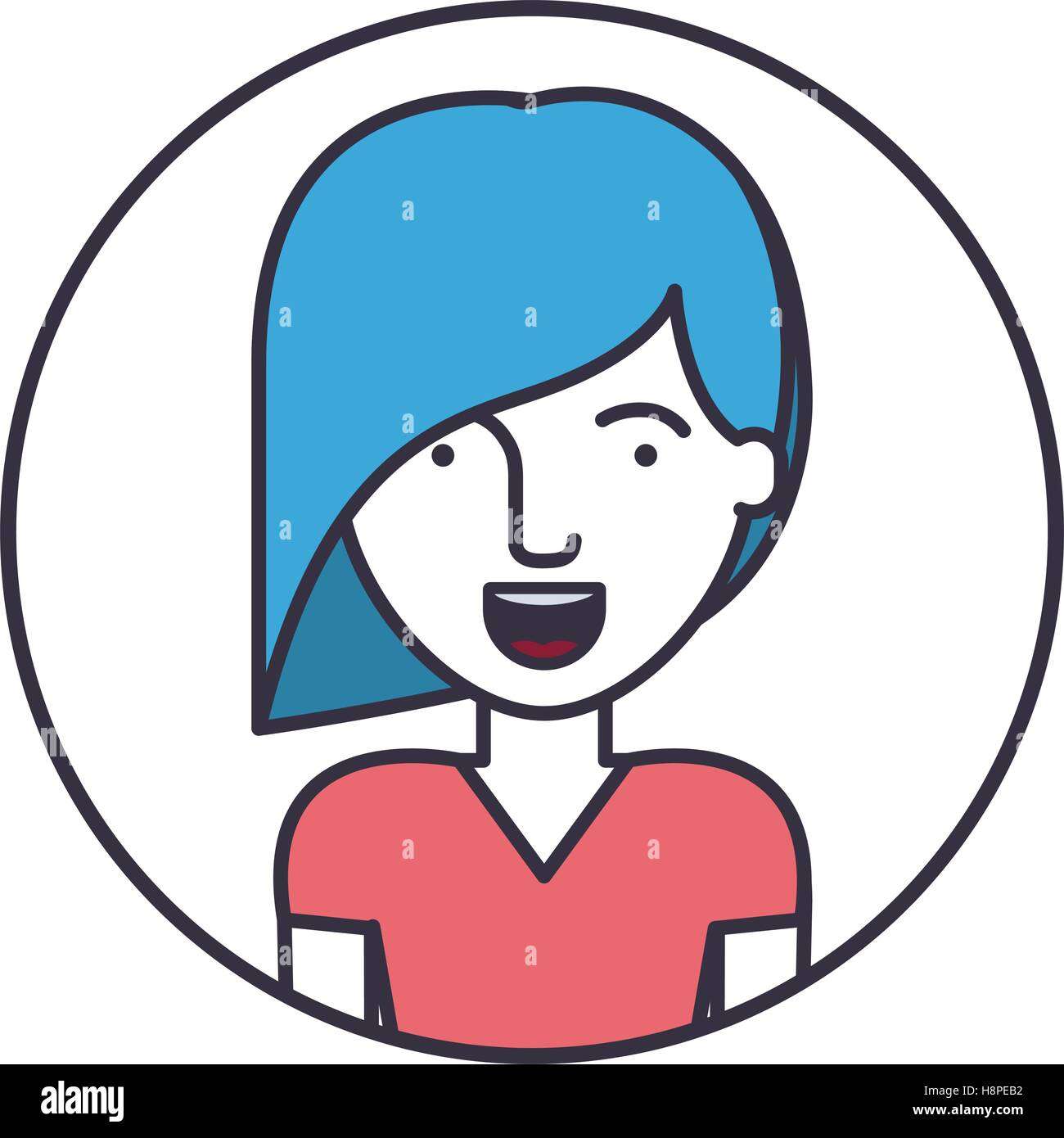 Woman cartoon inside circle icon. Female avatar person human and people ...