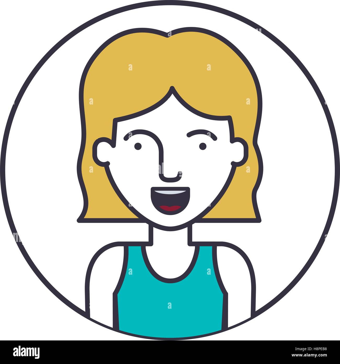 Woman cartoon inside circle icon. Female avatar person human and people ...