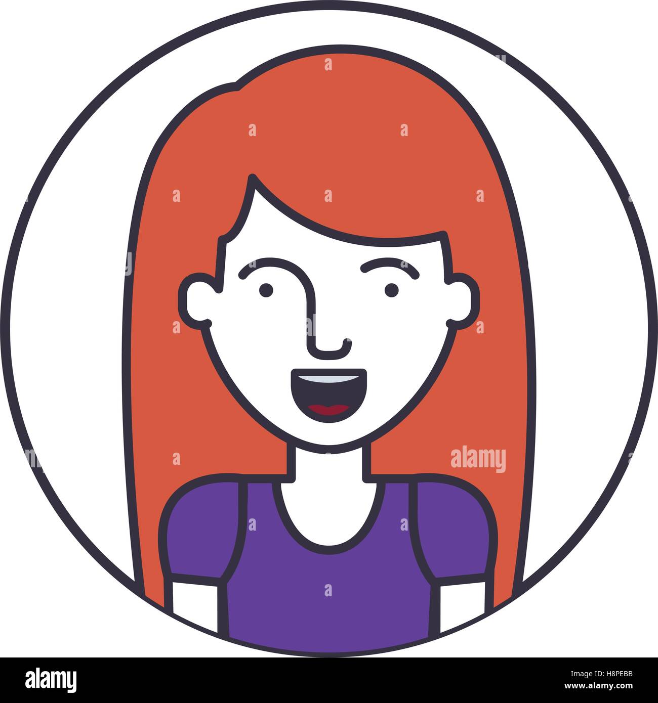 Woman cartoon inside circle icon. Female avatar person human and people ...