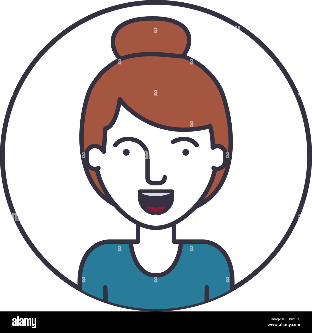 Woman cartoon inside circle icon. Female avatar person human and people ...