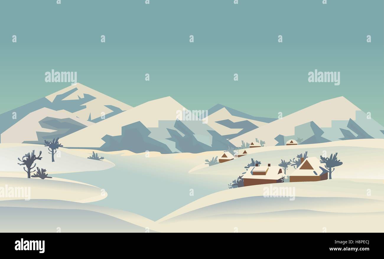 Winter nature landscape Stock Vector Image & Art - Alamy