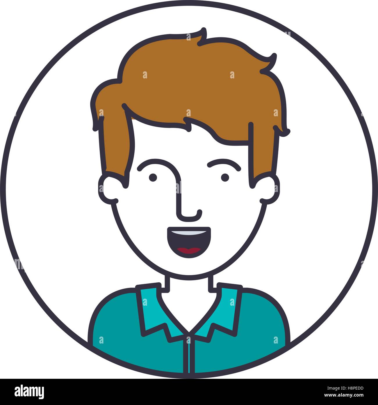 Man cartoon inside circle icon. Male avatar person human and people ...
