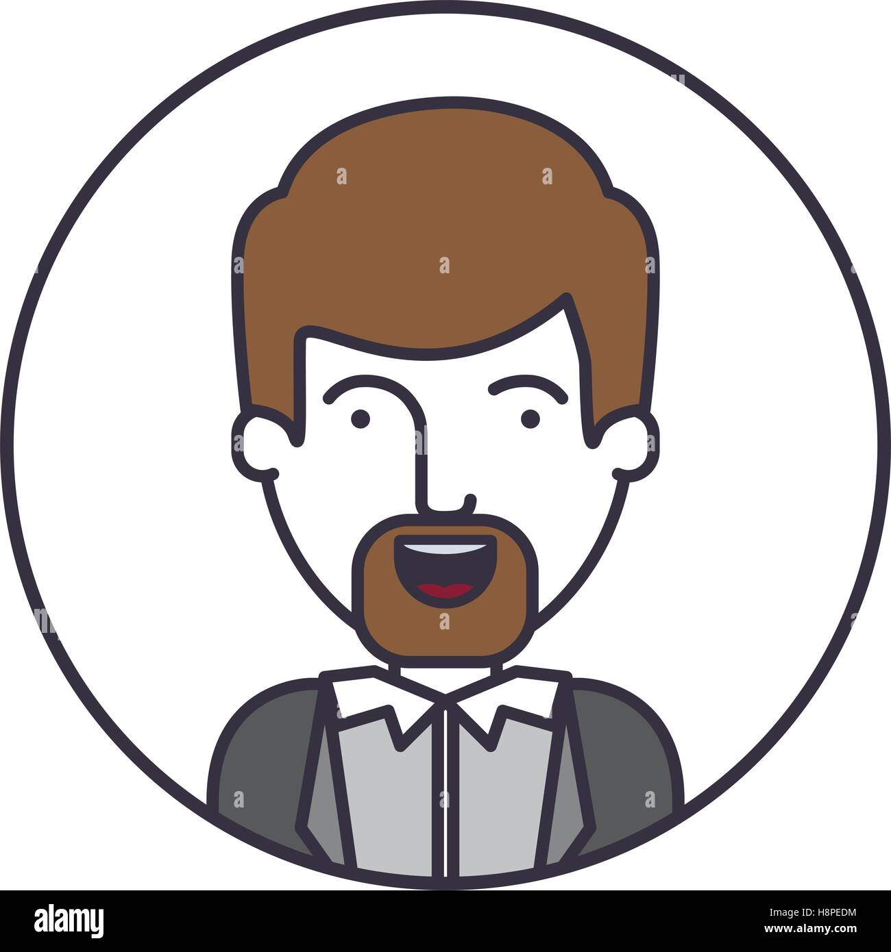 Man cartoon inside circle icon. Male avatar person human and people ...