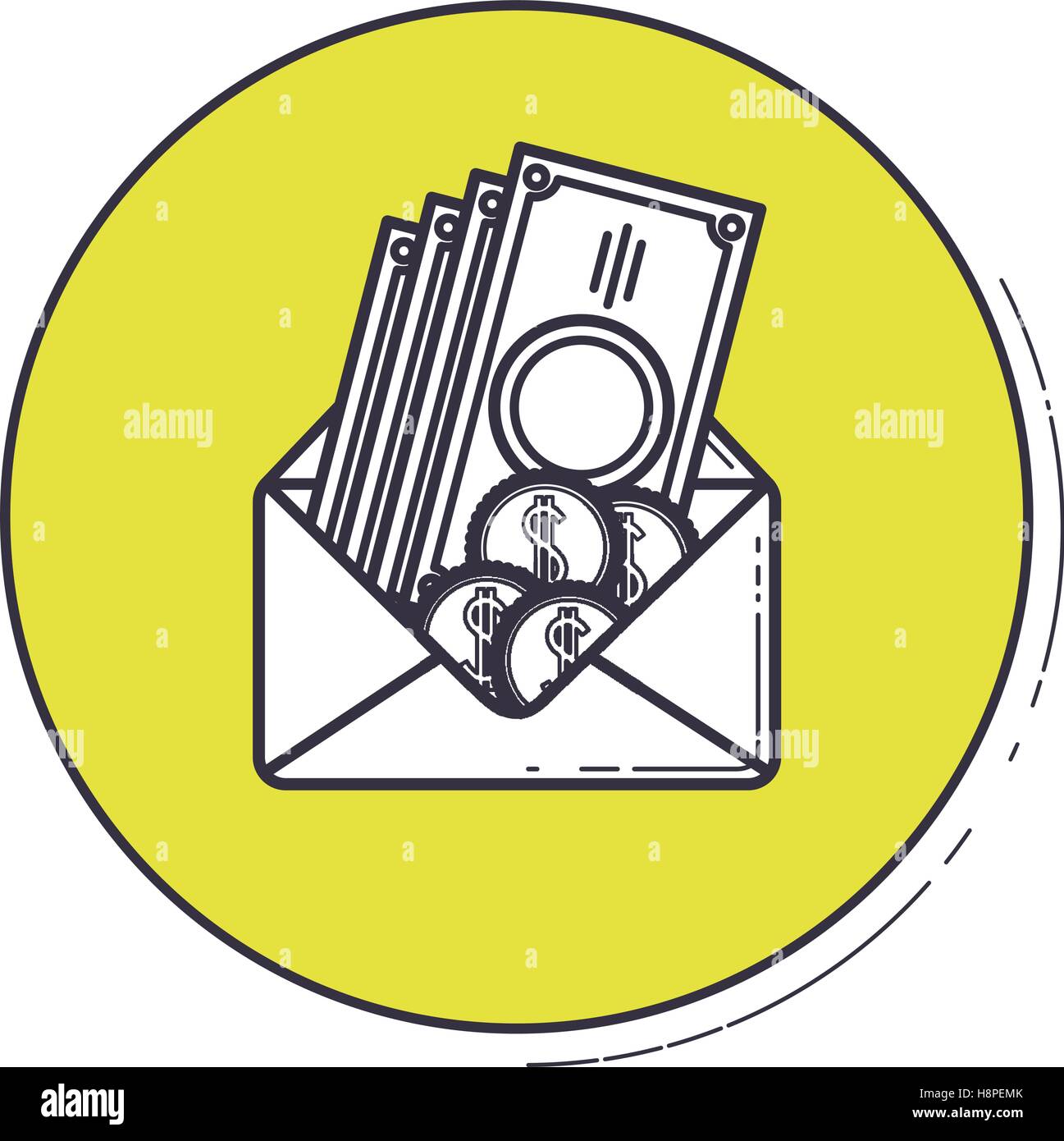 Envelope with money inside Stock Vector Images - Alamy