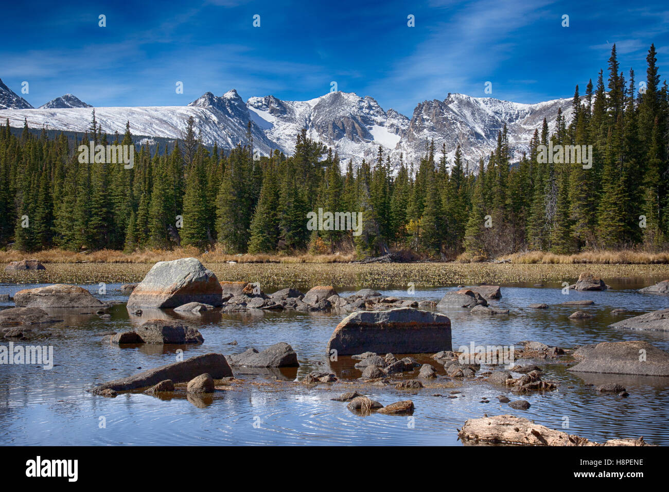 Red Rocks Lake in the Brainard Lake Recreational Area, Ward Colorado ...