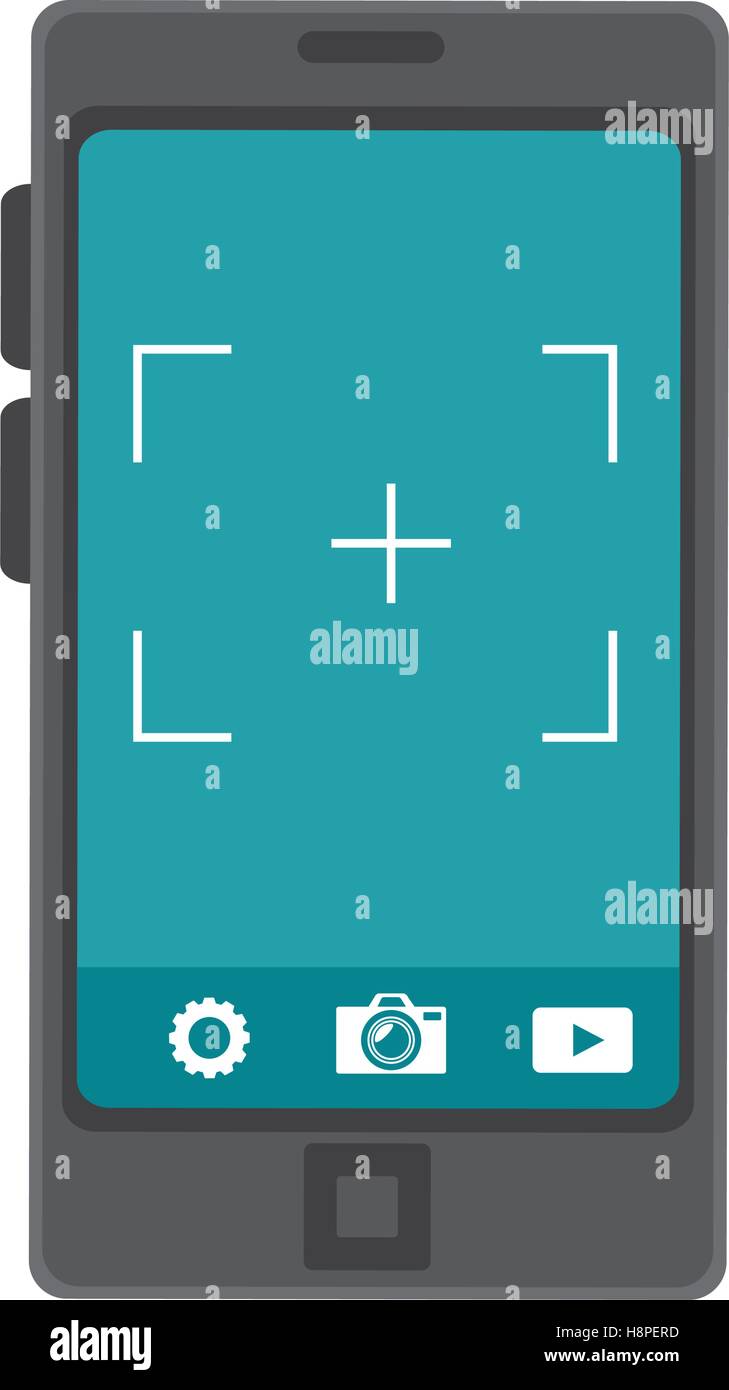 smartphone device with photographic app vector illustration design ...