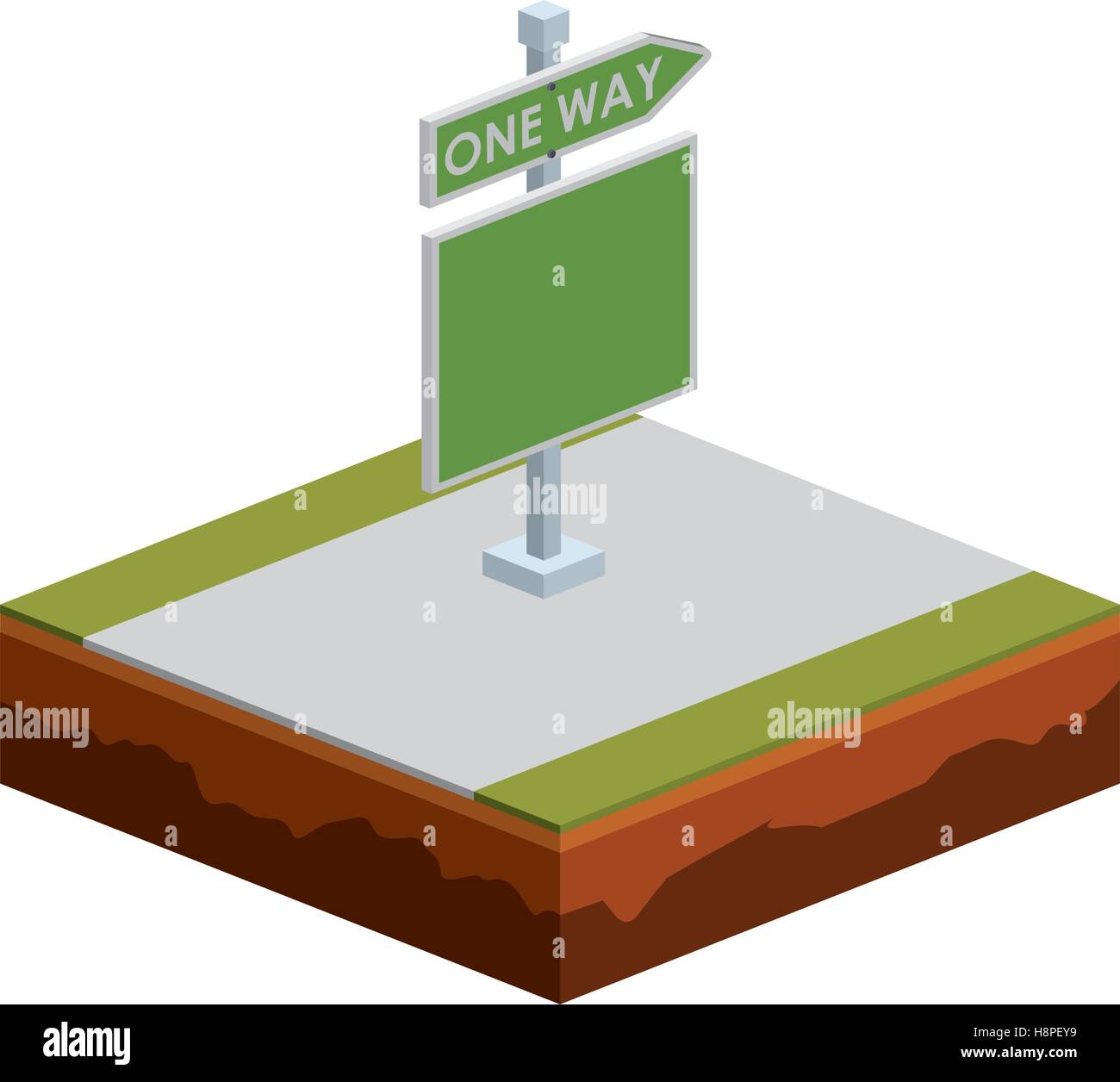 green road sign icon. Isometric 3d structure and perspective theme ...