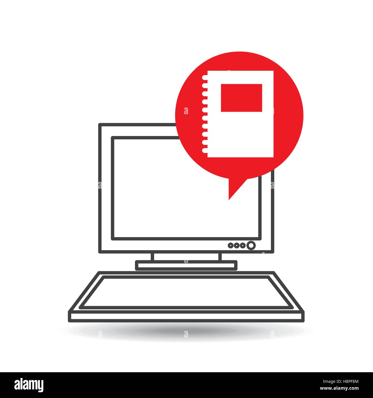 computer desktop notebook communication social network vector ...
