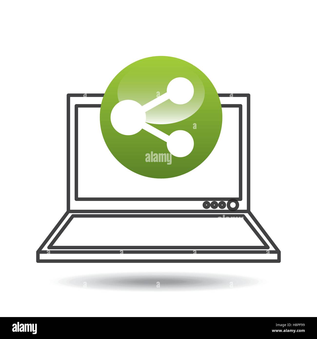 laptop display concept share media design vector illustration eps 10 ...