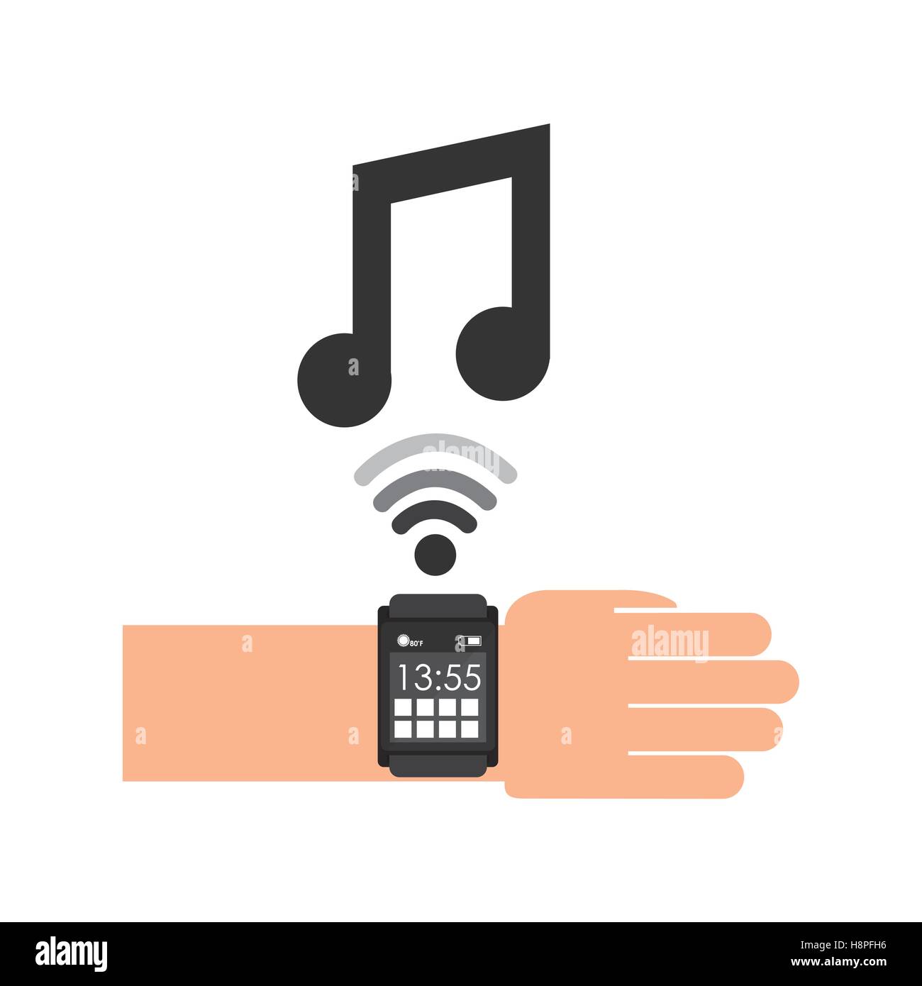 Wearable technology smart watch infographic hi-res stock photography ...