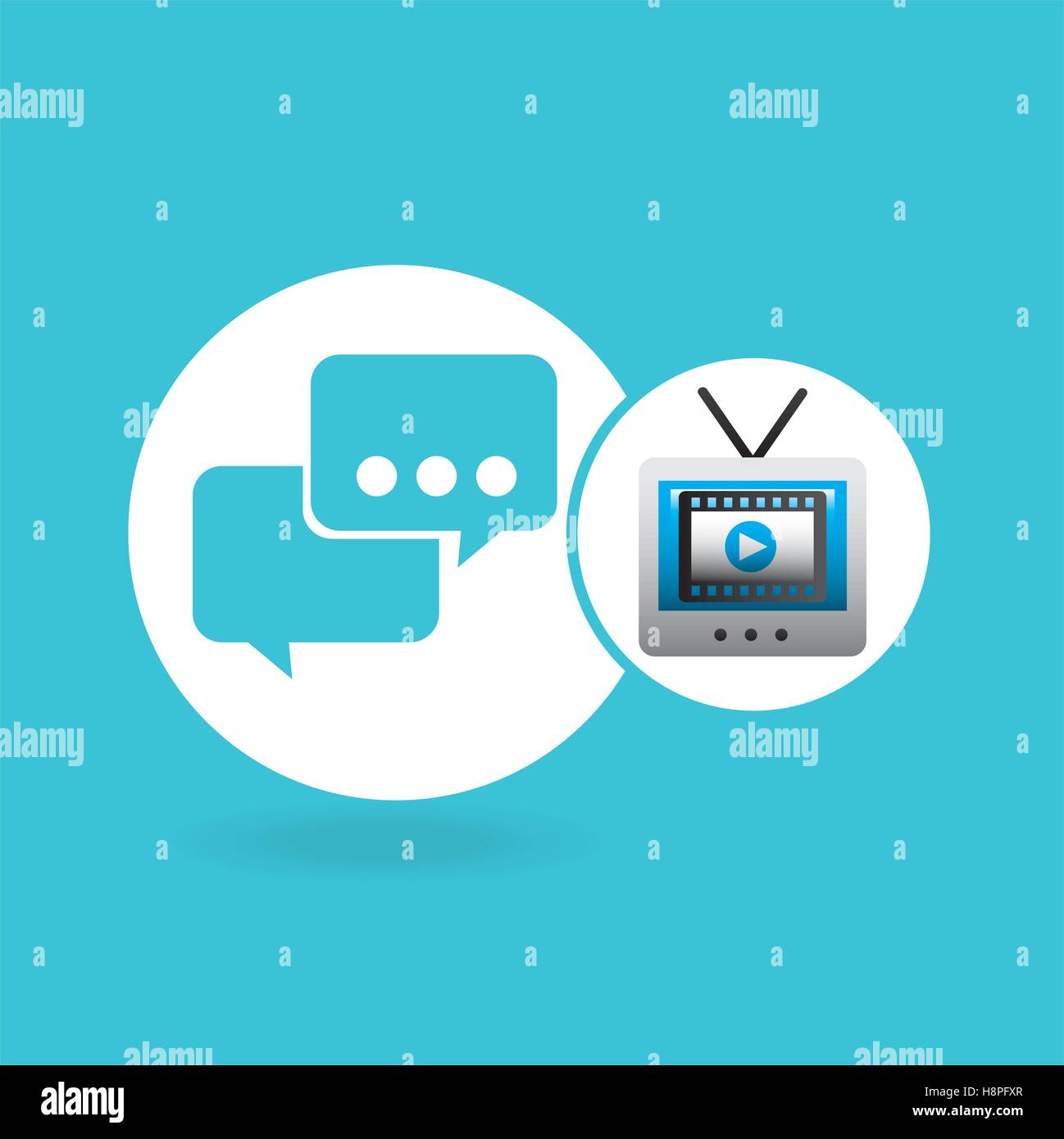 video player bubble speak tv icons vector illustration eps 10 Stock ...