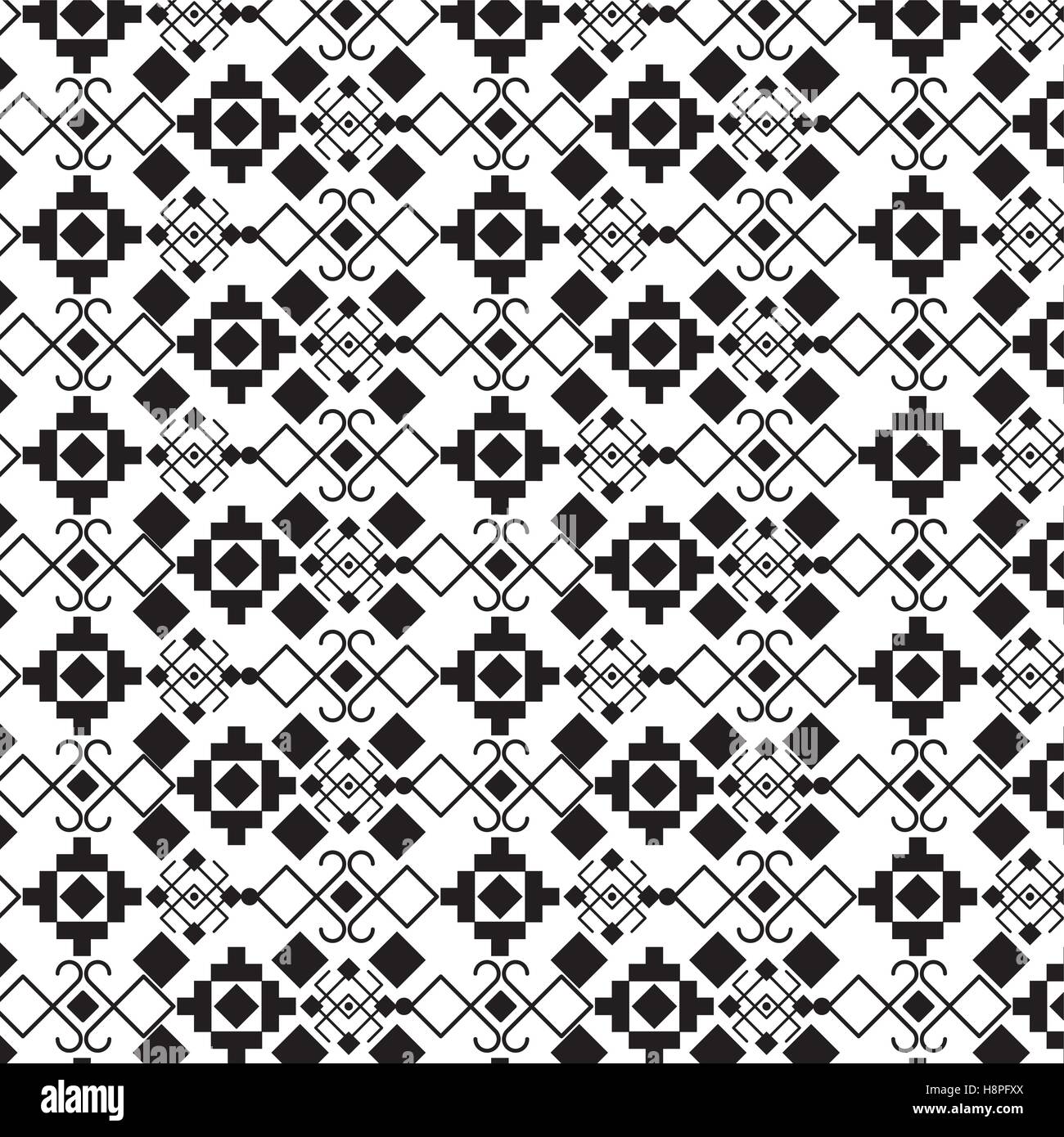 Boho style black and white background design. Bohemic decoration ...