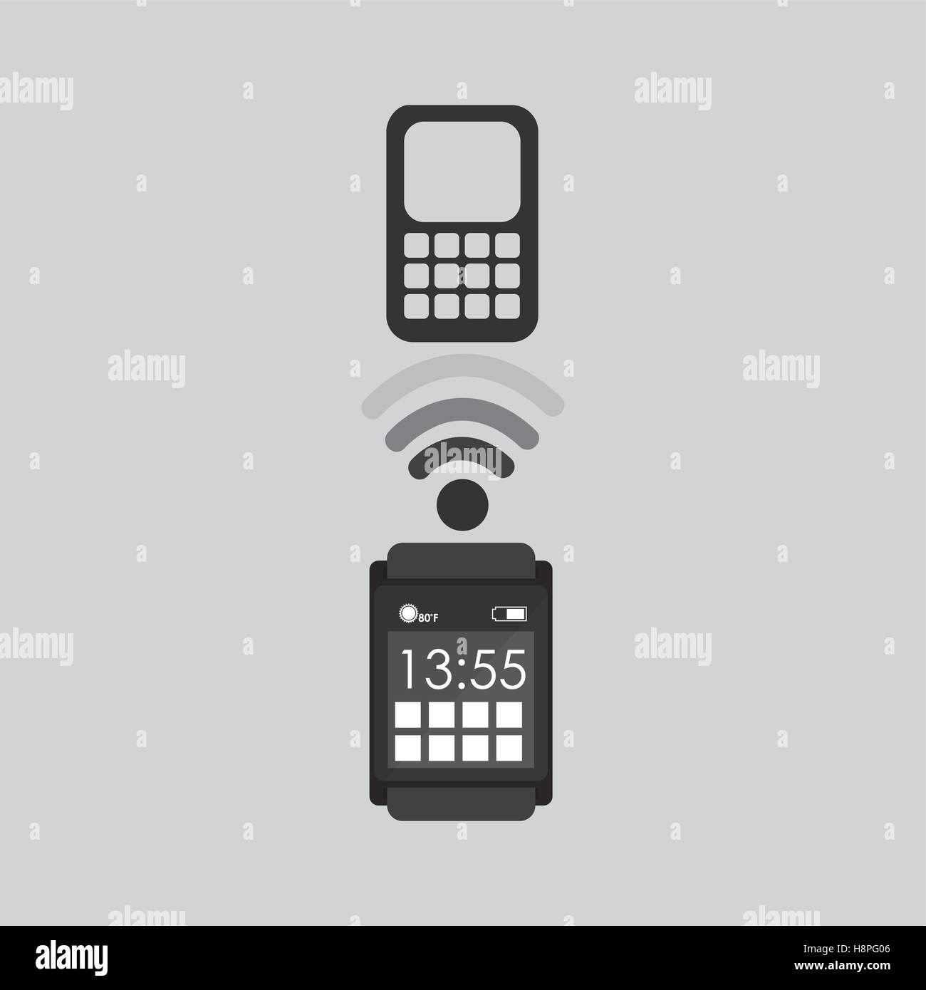 smartwatch app calculator media graphic vector illustration eps 10 ...