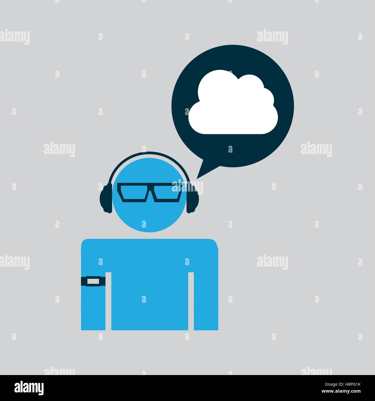 cloud man technology wearable vector illustration eps 10 Stock Vector ...