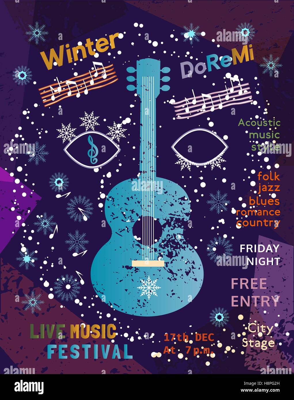 Template Design Poster: Acoustic Music Festival Stock Vector Image ...