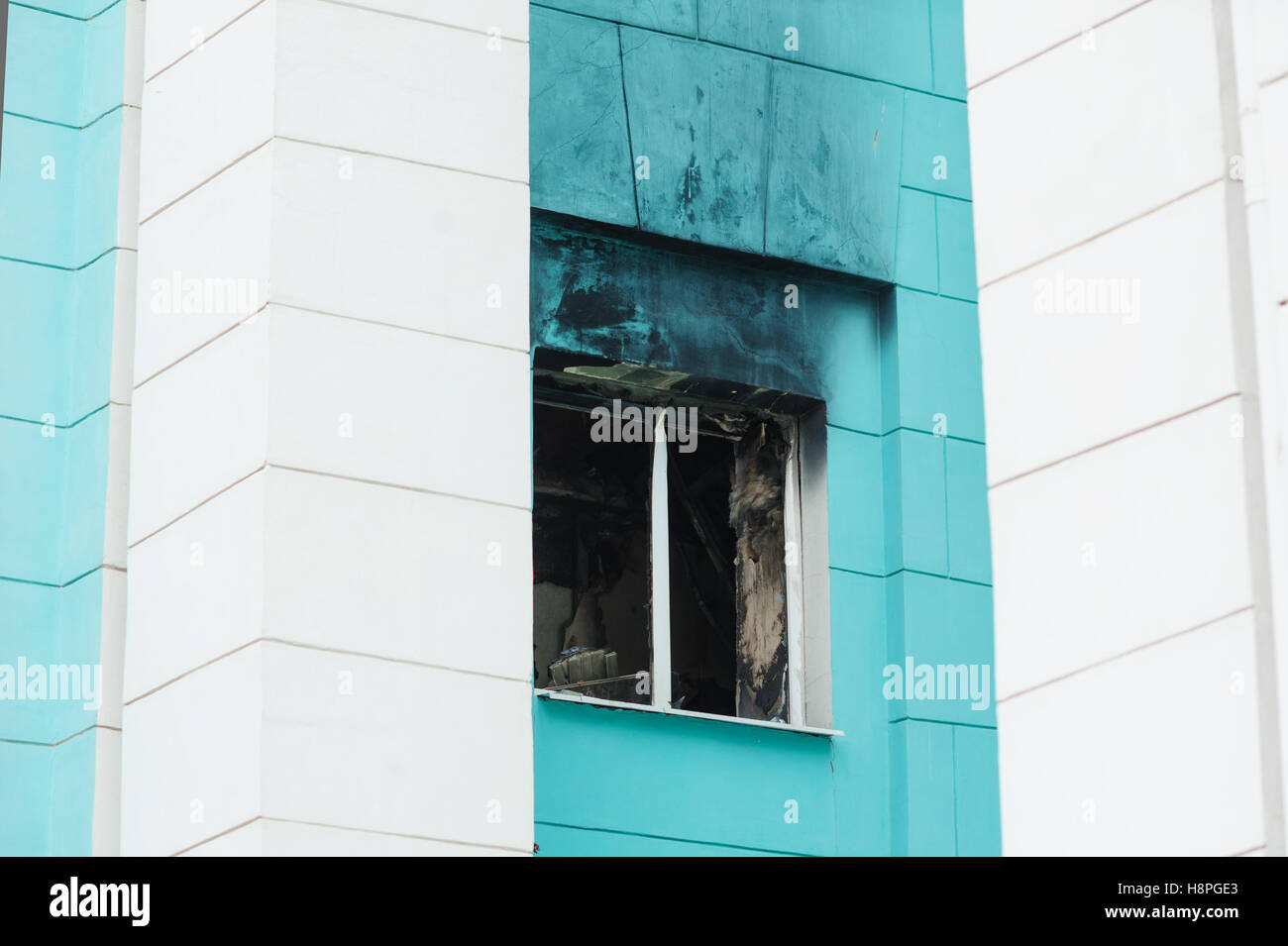 window a fire in high-rise building Stock Photo - Alamy
