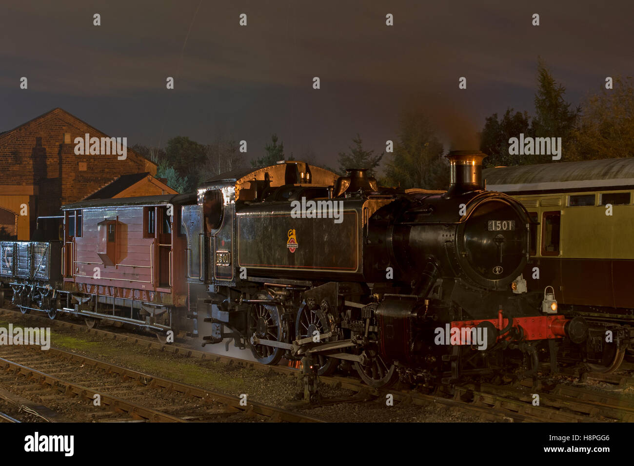 Preserved Great Western Railway Engine 1501, 0-6-0PT 1500 Class seen at ...