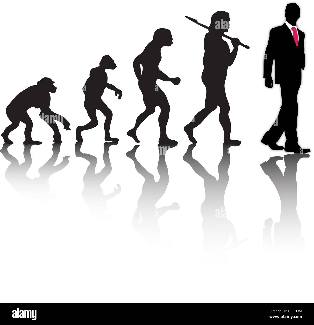 The evolution, silhouette people. Darwin s theory. Vector illustration ...