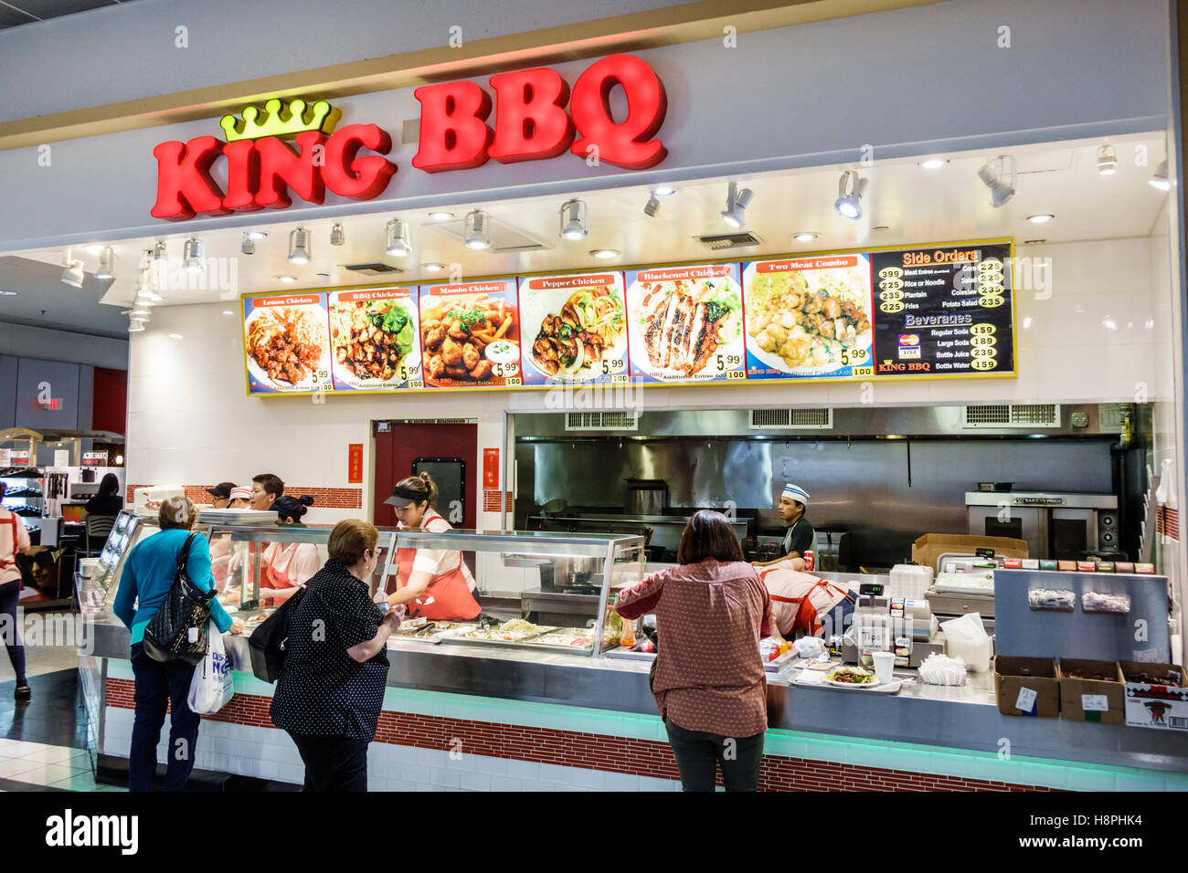 Miami Florida,International mall,food court plaza,tables,restaurant ...