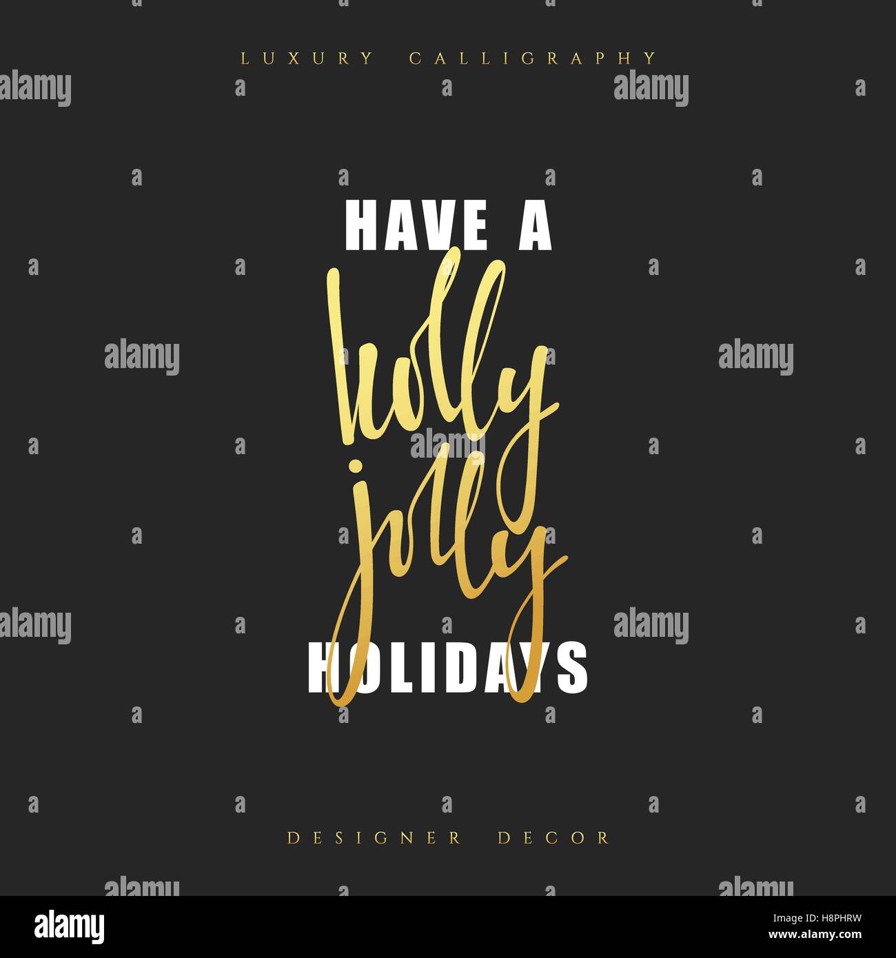 Holly Jolly christmas lettering handmade calligraphy. Inscriptions for ...