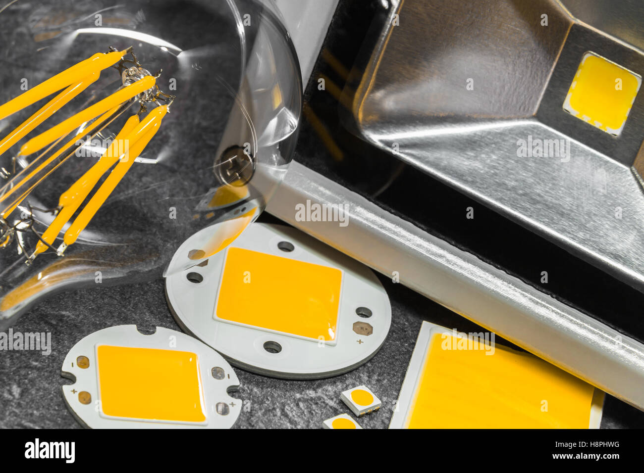 several LED chips of different size, shape and performance for use in ...