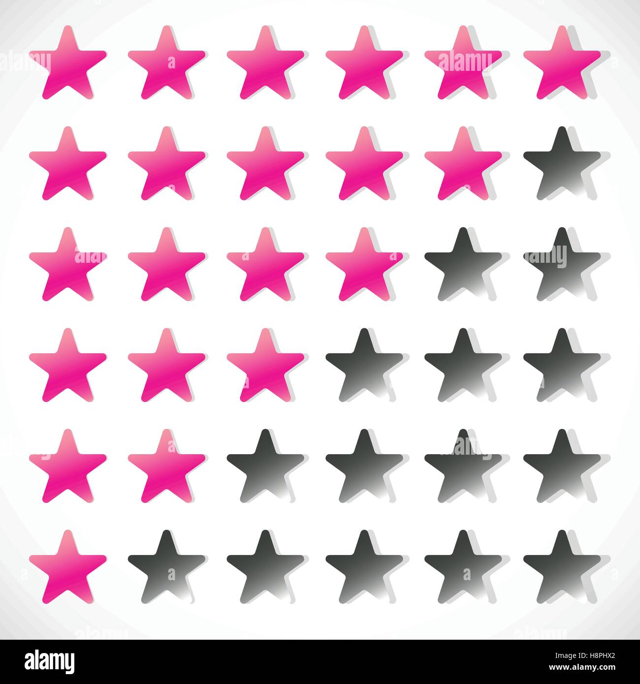 Star rating with 6 stars - Rating, feedback, rating concept Stock ...