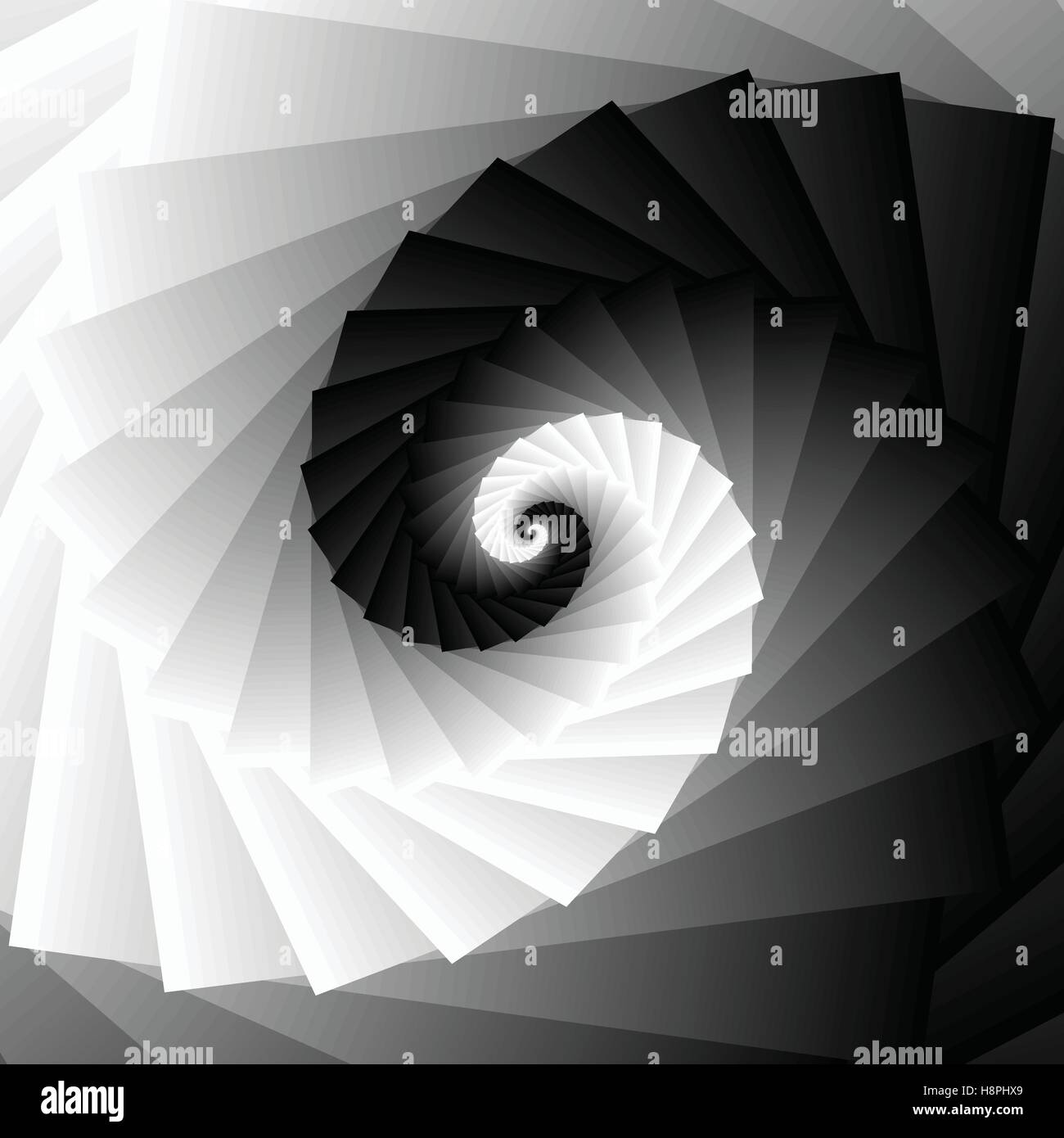 Rotating spiral grayscale geometric background - Abstract pattern Stock ...