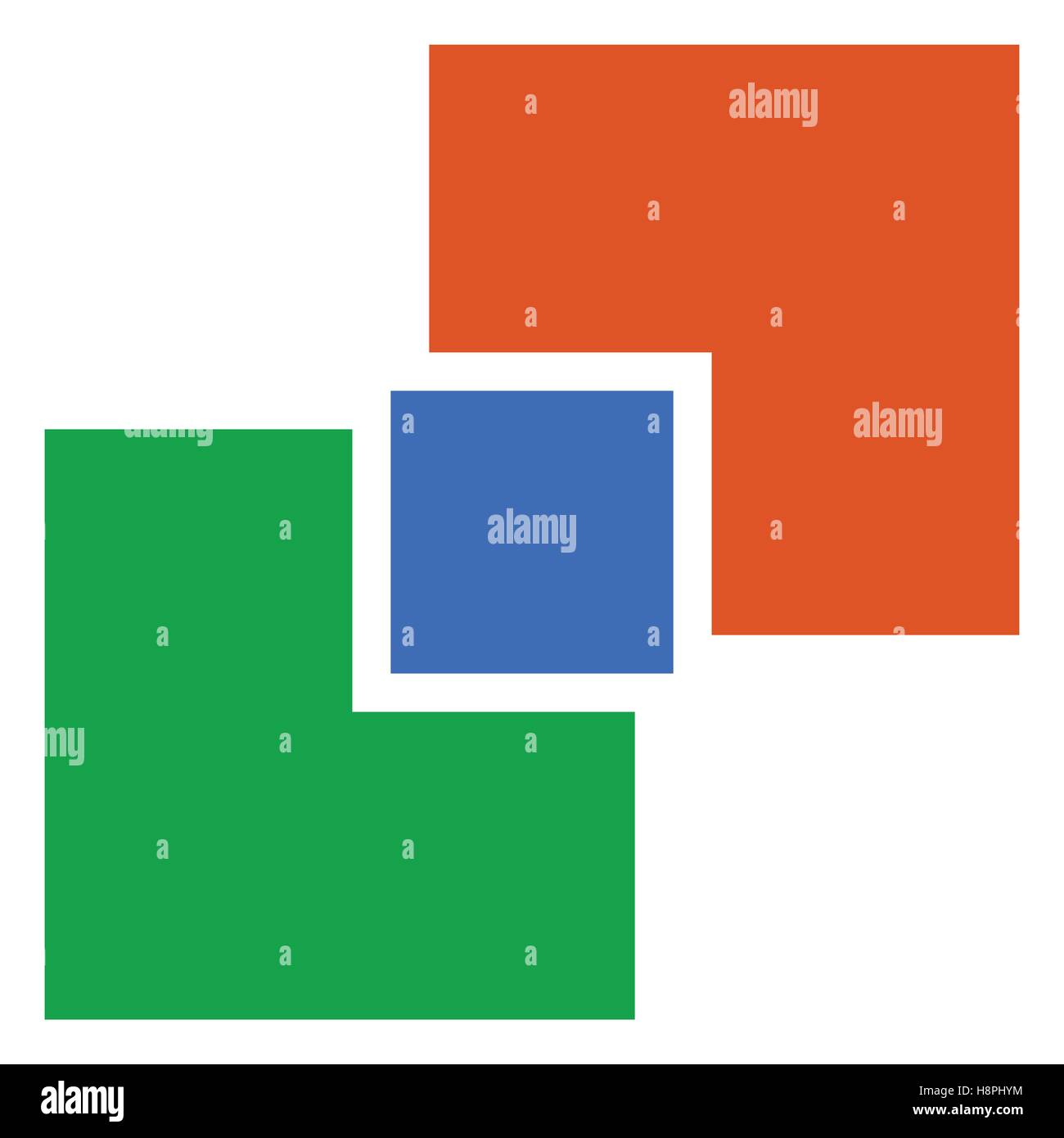 Generic symbol with overlapping squares. Conceptual icon for unity ...