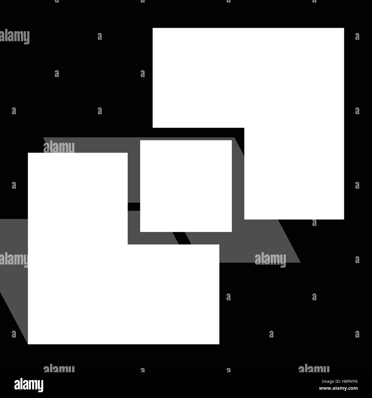 Generic symbol with overlapping squares. Conceptual icon for unity ...