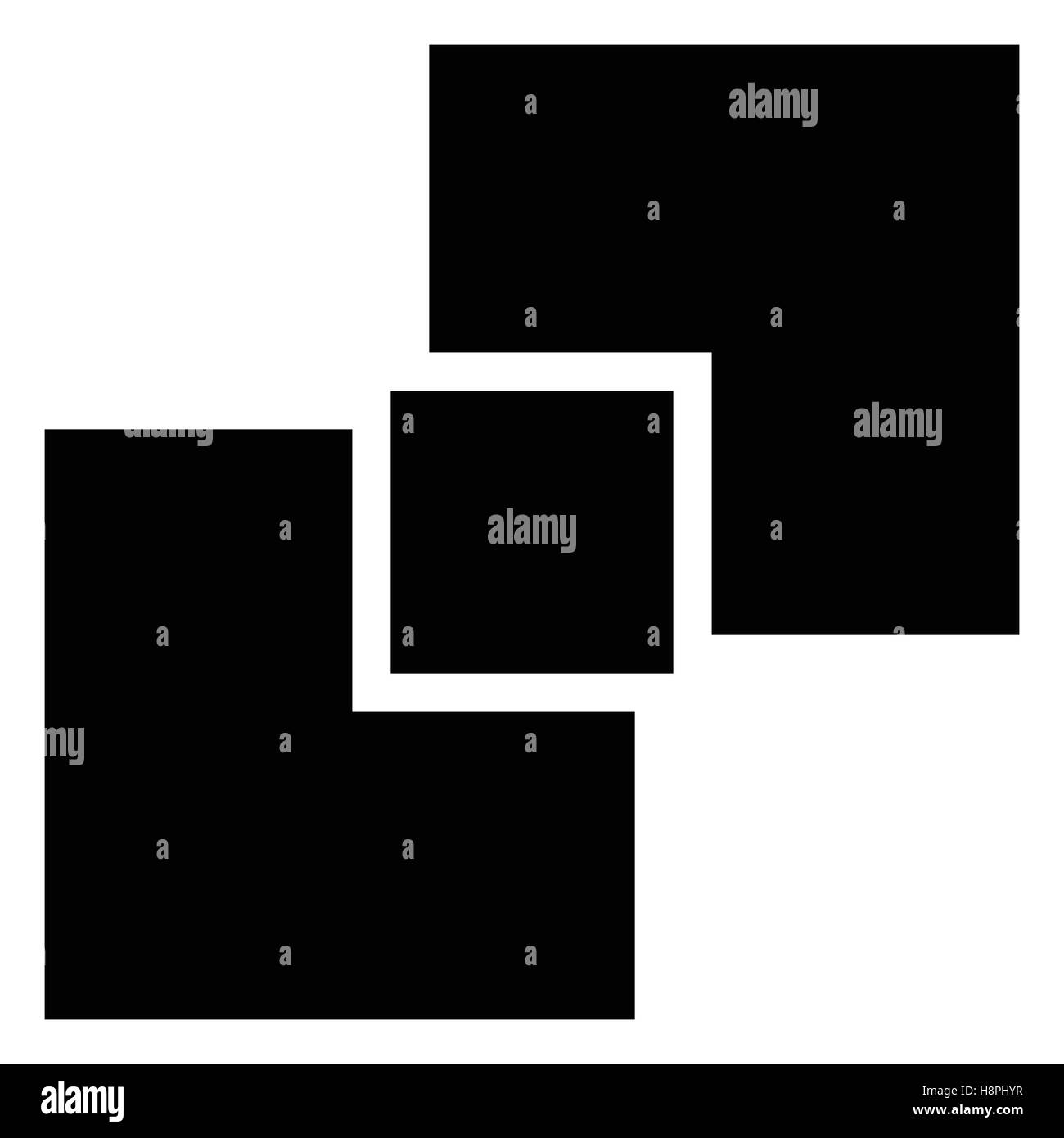 Generic symbol with overlapping squares. Conceptual icon for unity ...