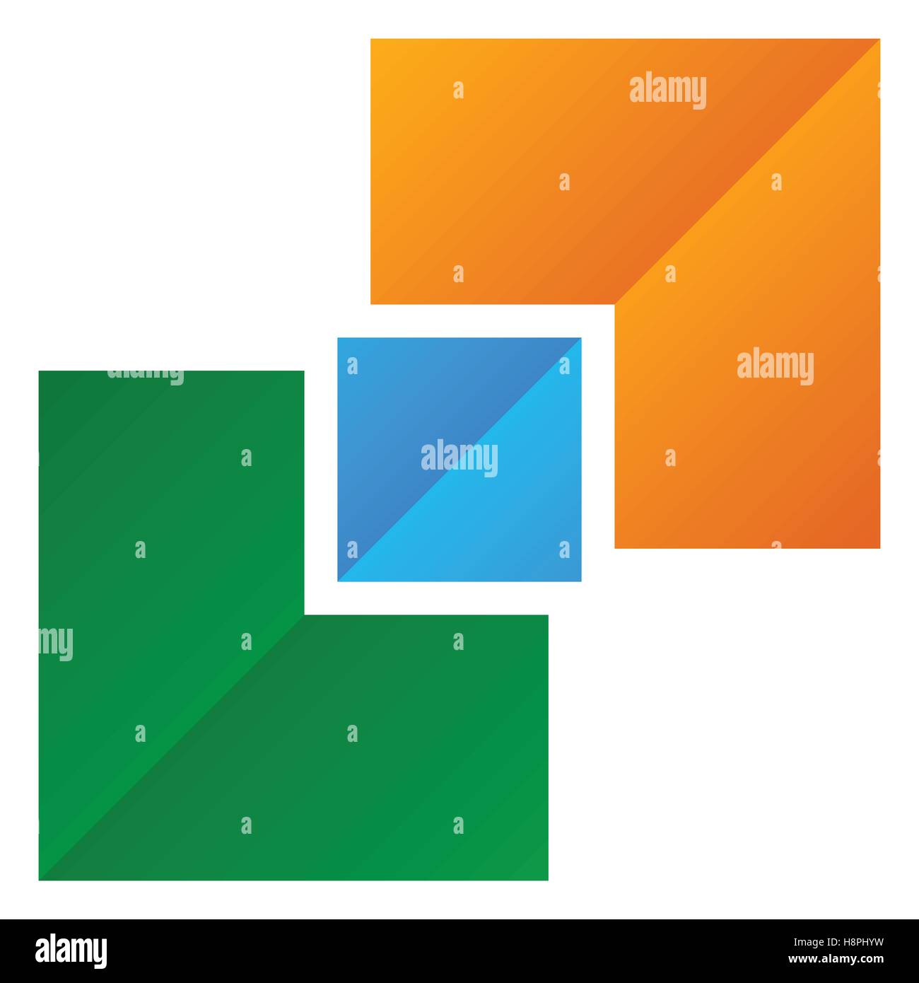 Generic symbol with overlapping squares. Conceptual icon for unity ...