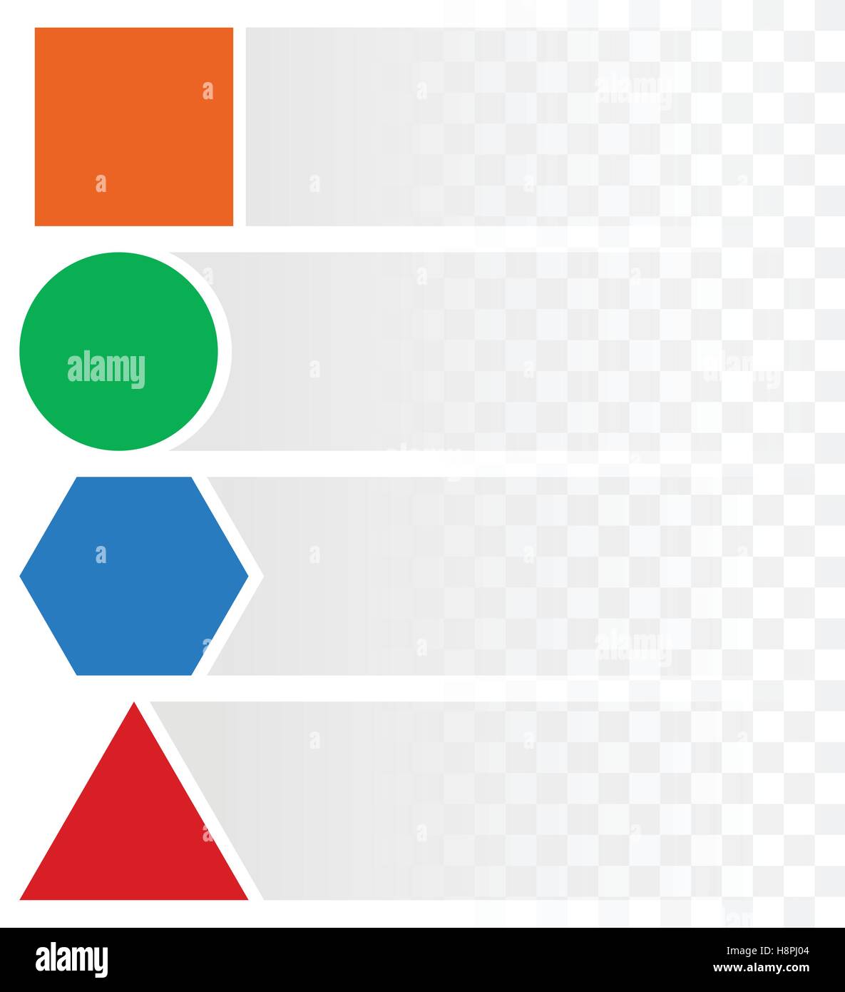 Fading banners with basic shapes / Shapes casting transparent trails ...