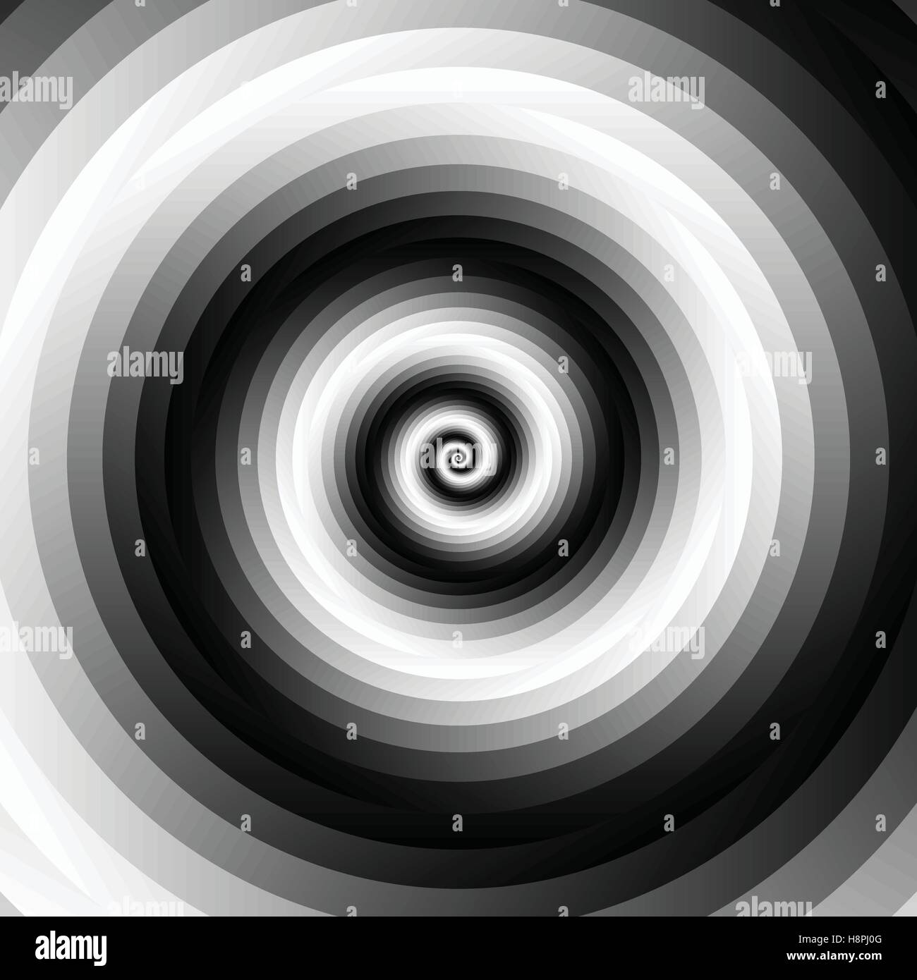 Ripple pattern with concentric circles. Grayscale circular geometric ...