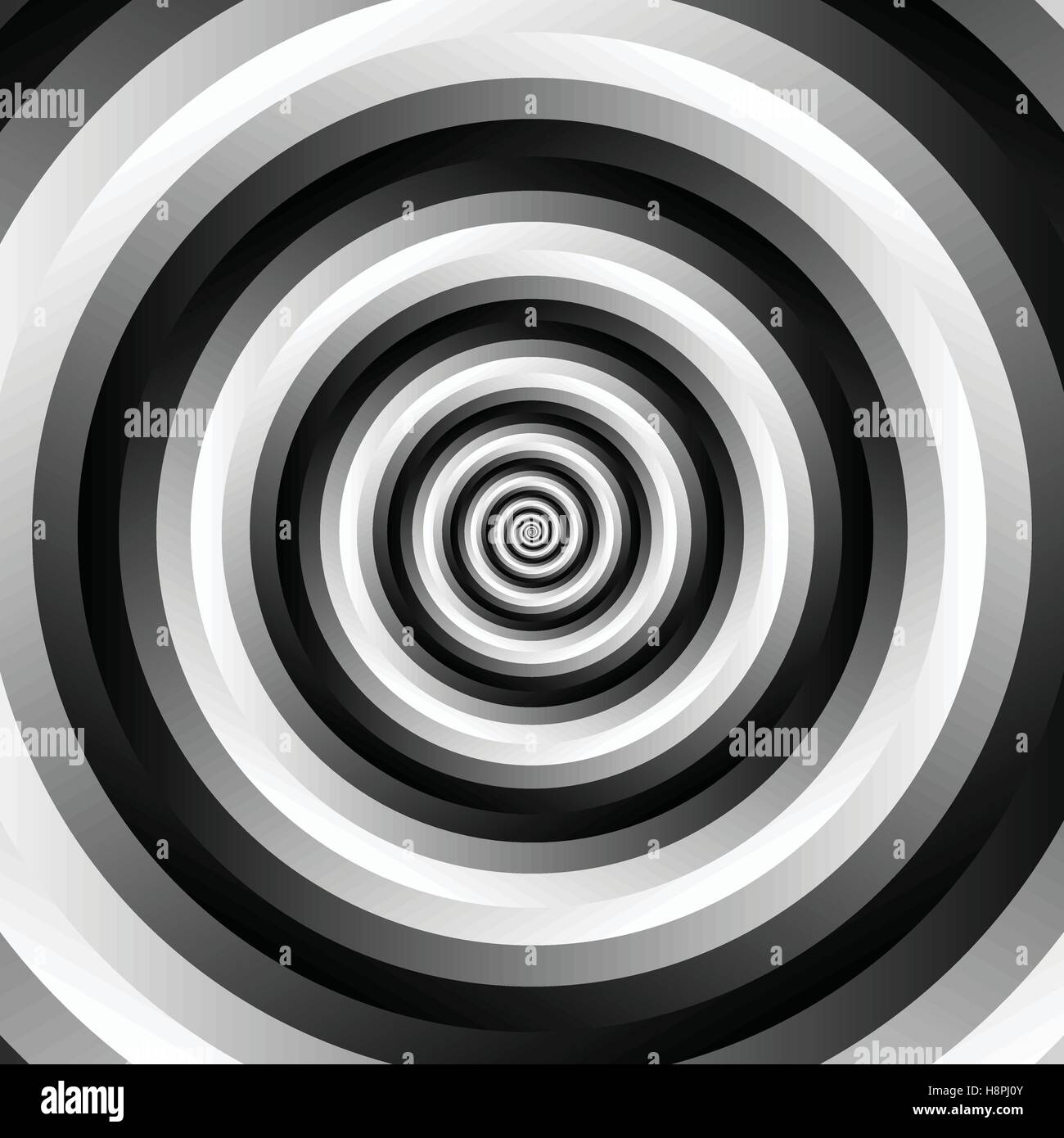 Ripple pattern with concentric circles. Grayscale circular geometric ...