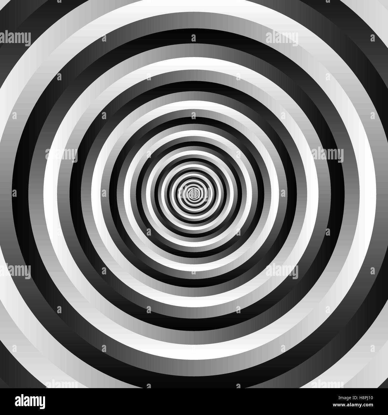 Ripple pattern with concentric circles. Grayscale circular geometric ...