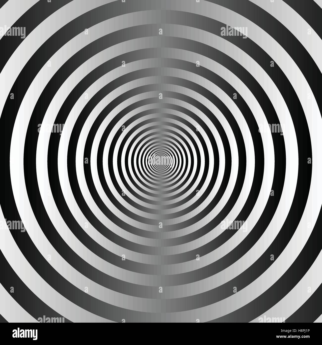 Ripple pattern with concentric circles. Grayscale circular geometric ...