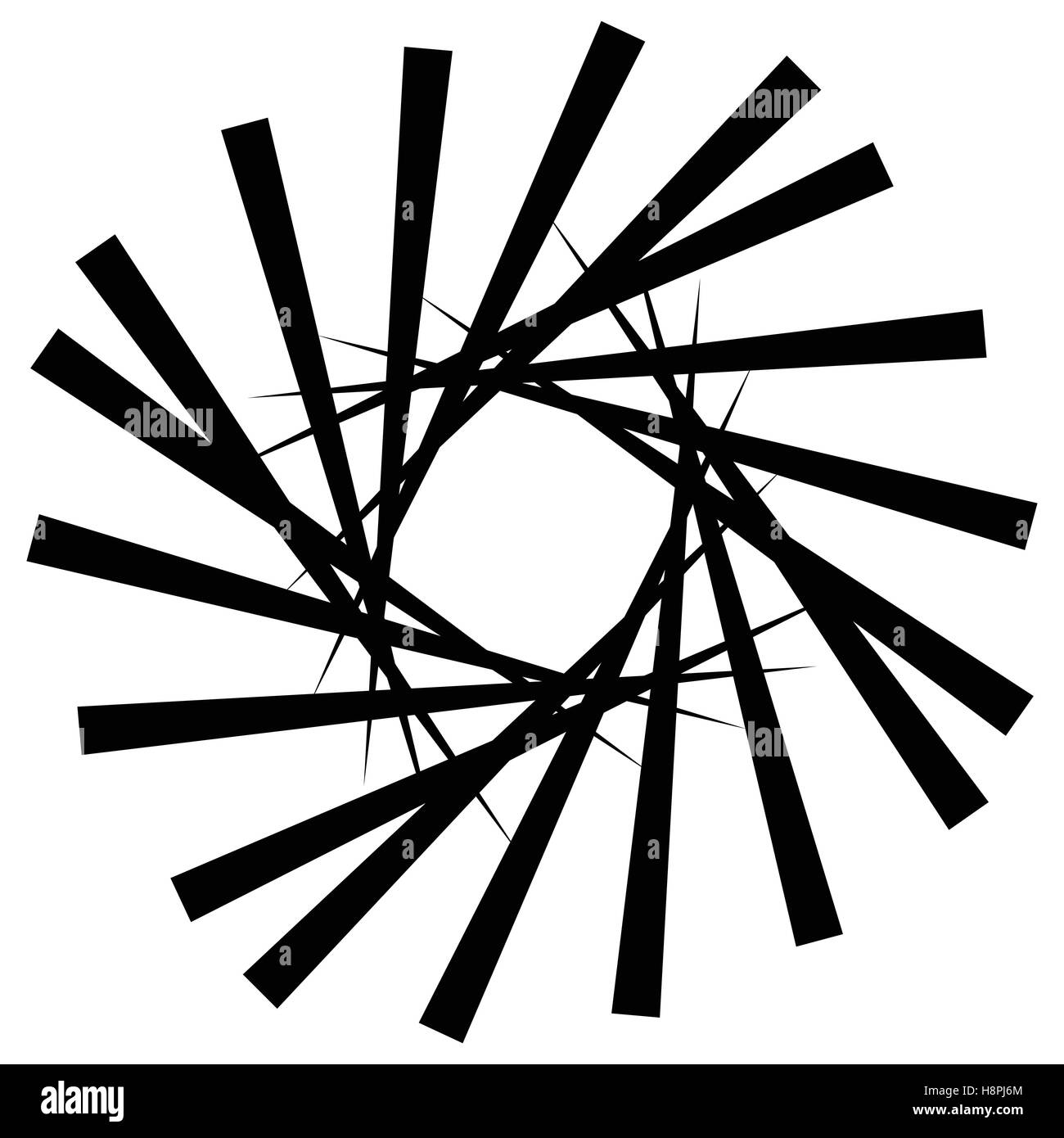 Random asymmetric lines. Monochrome abstract art, illustration Stock ...