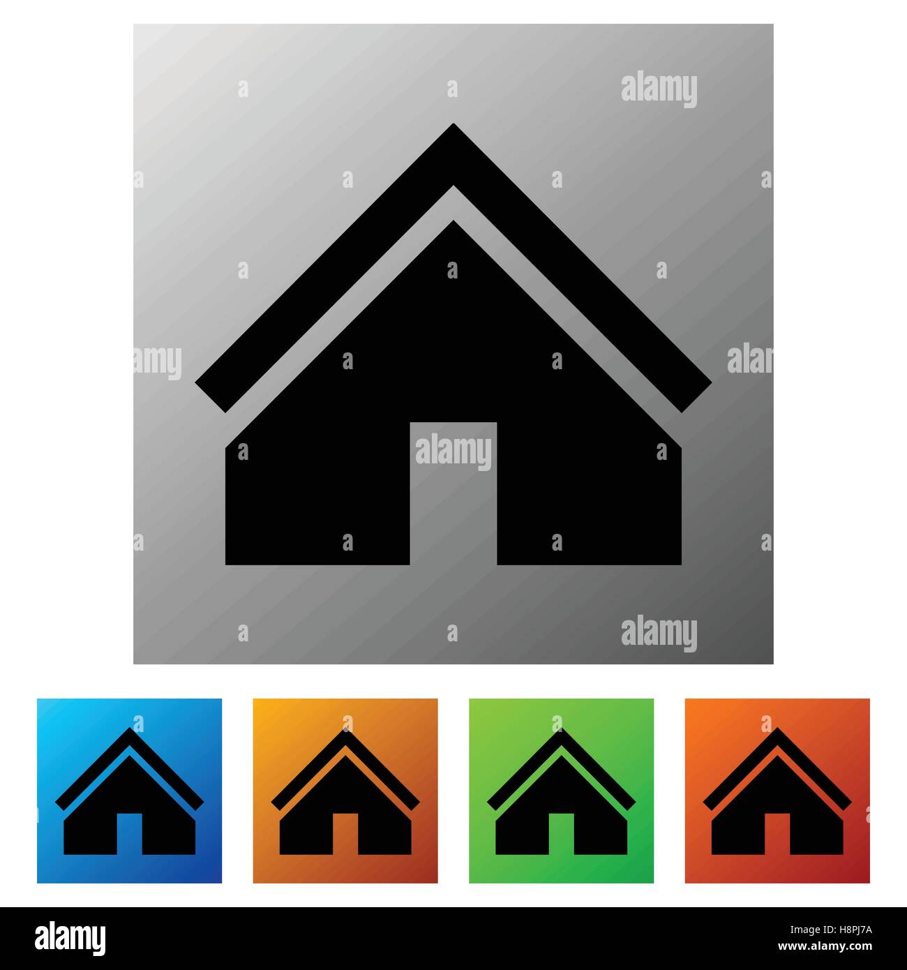 House icon in 5 color for real estate concept / Home button Stock ...