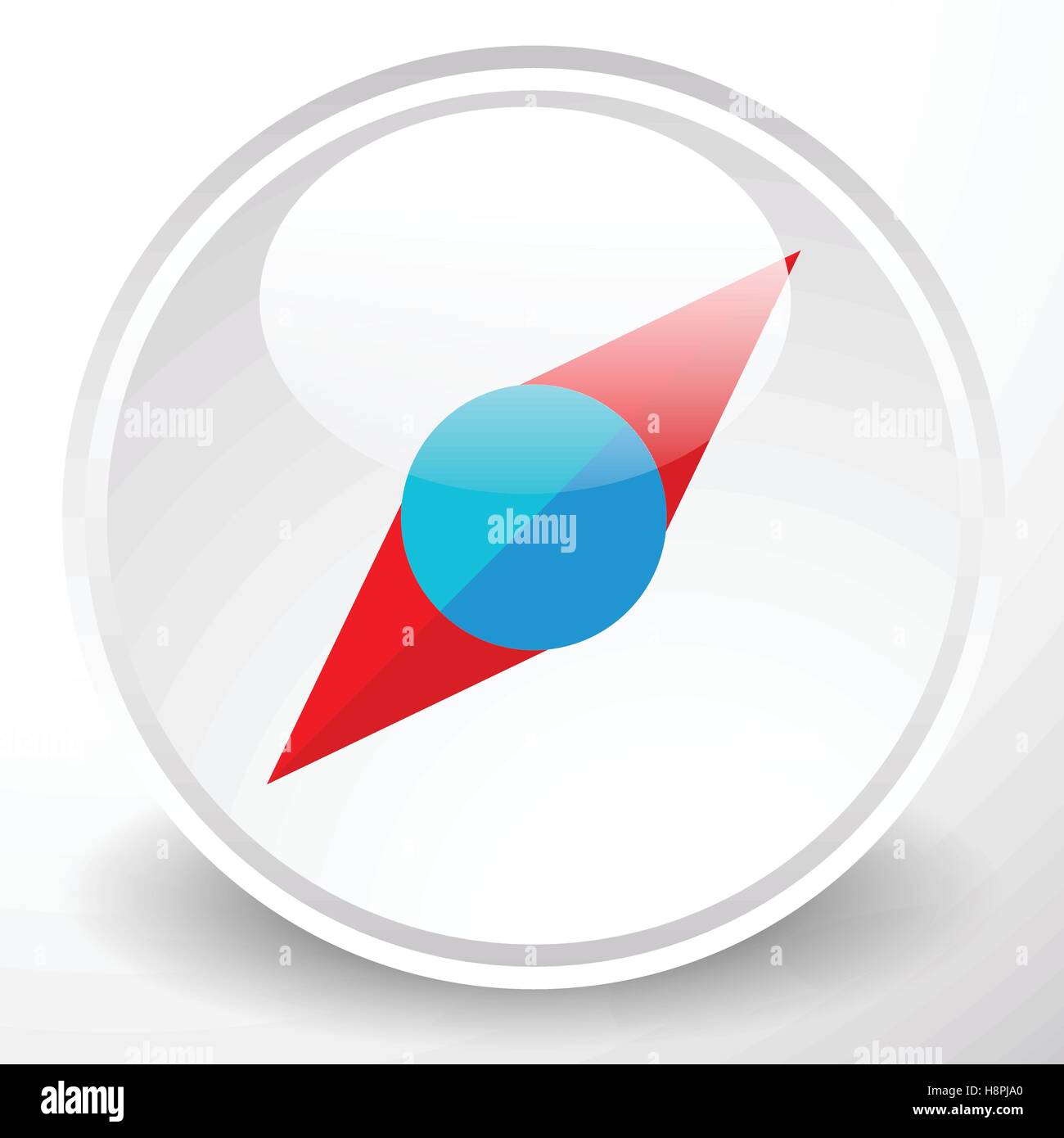 Simple compass dial icon with pointer and highlight Stock Vector Image ...