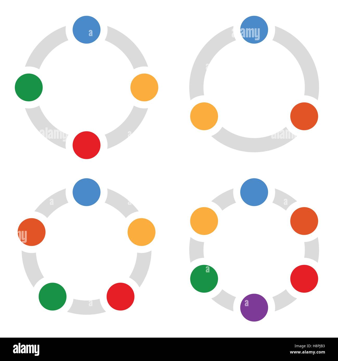Set of circular charts, graphs, diagrams (3,4,5,6 steps Stock Vector ...