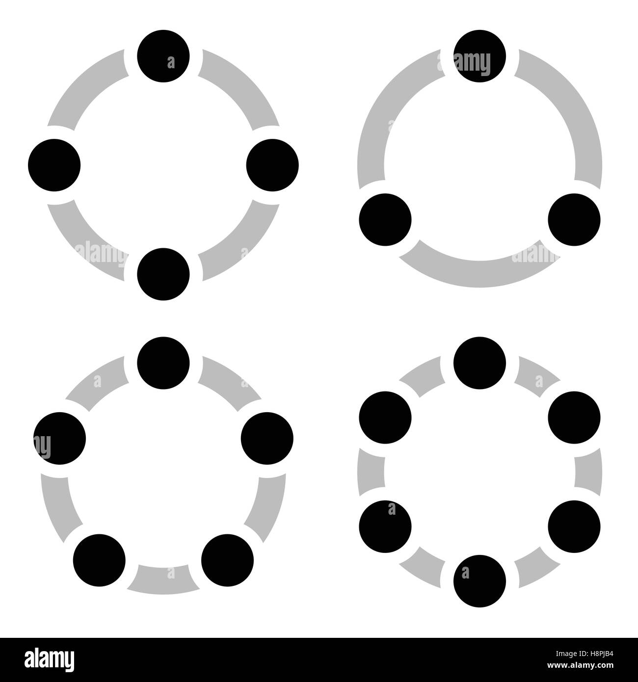 Set of circular charts, graphs, diagrams (3,4,5,6 steps Stock Vector ...