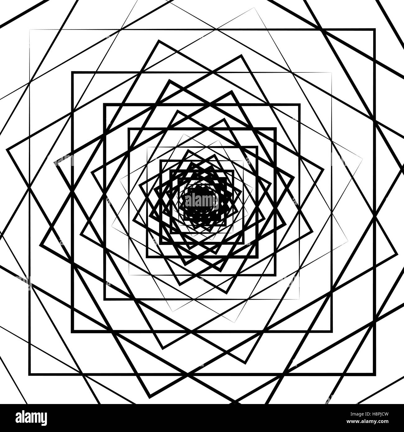 Ripple pattern with concentric squares - Circular geometric background ...